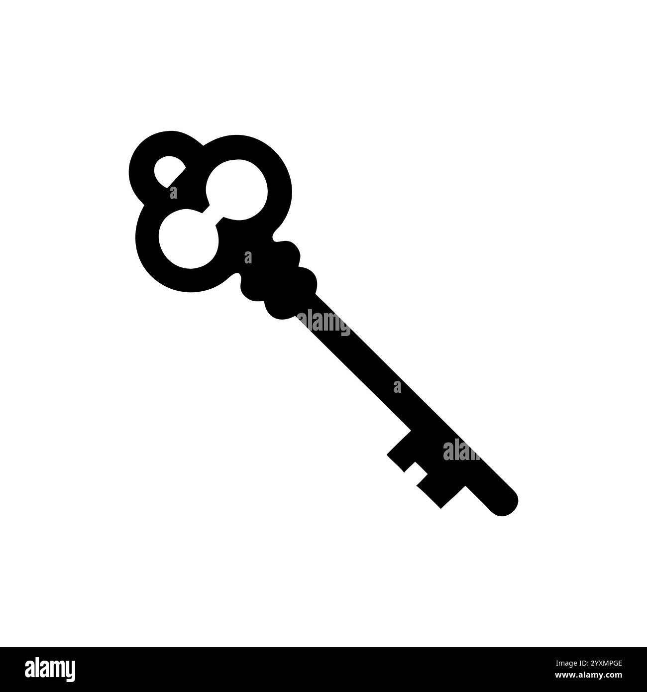 Ornate antique key graphic design, Old key vector house icon logo. Old ...