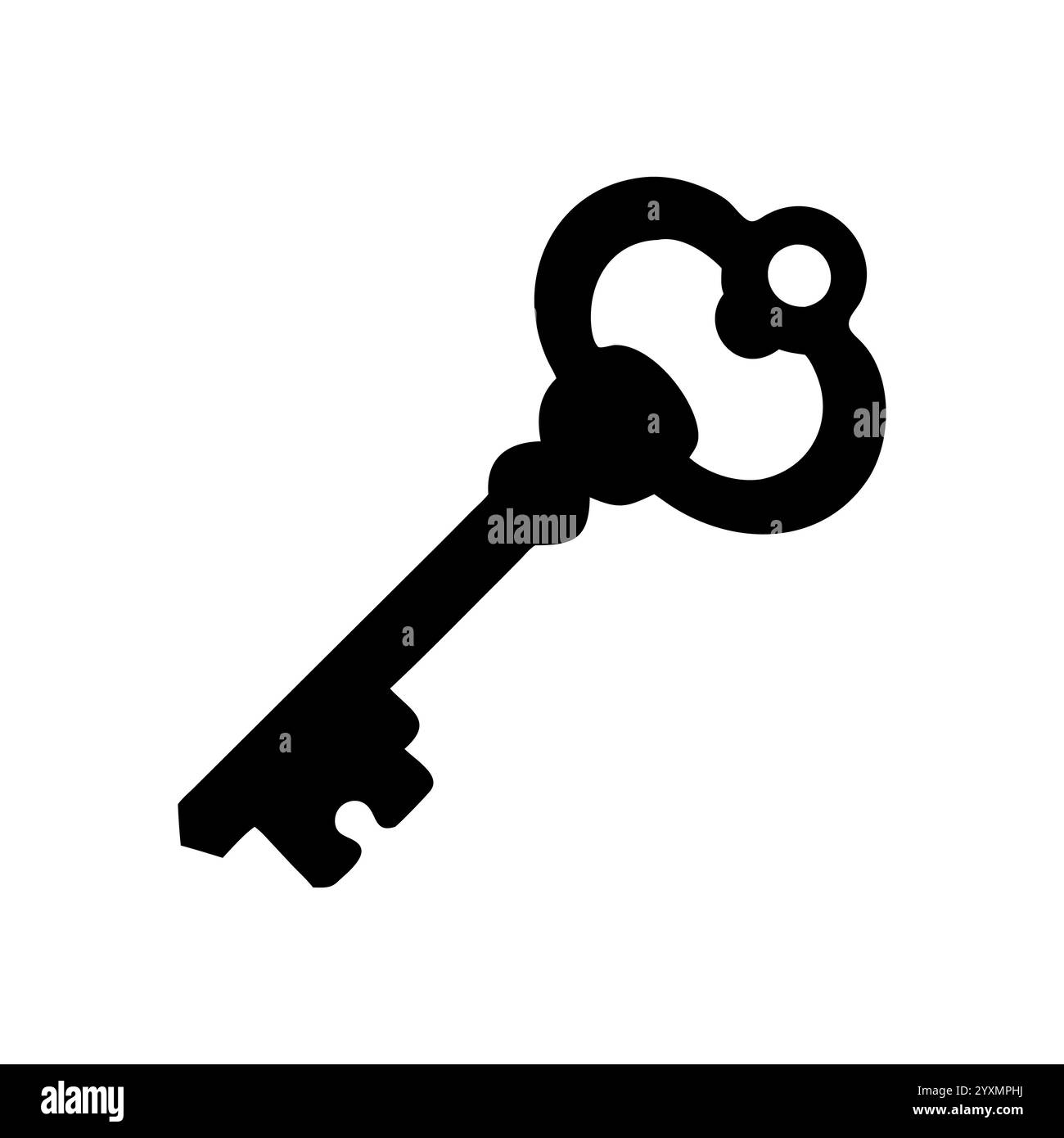 Ornate antique key graphic design, Old key vector house icon logo. Old ...