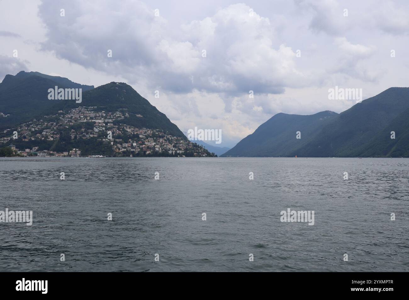 Lake lugano on spring day hi-res stock photography and images - Alamy