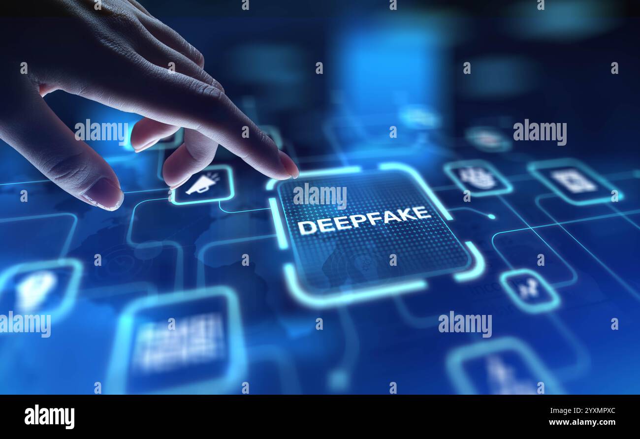 Deepfake Synthetic Media Creation and Manipulation, projection on a ...