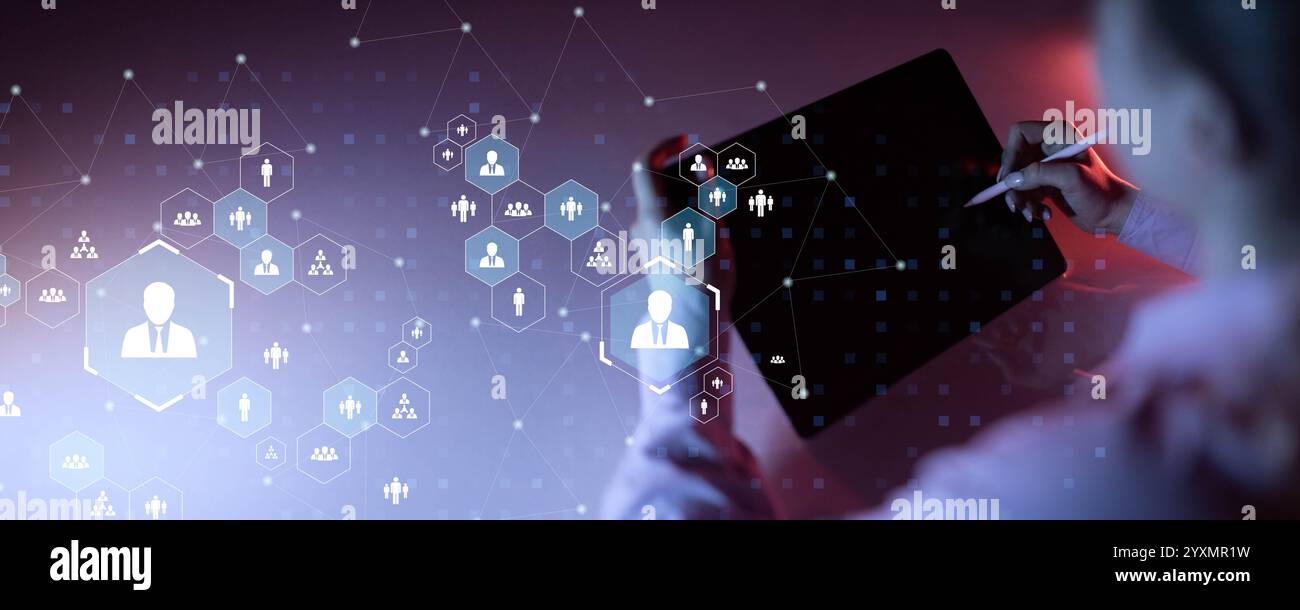Human Resources Management Network Visualization Stock Photo - Alamy
