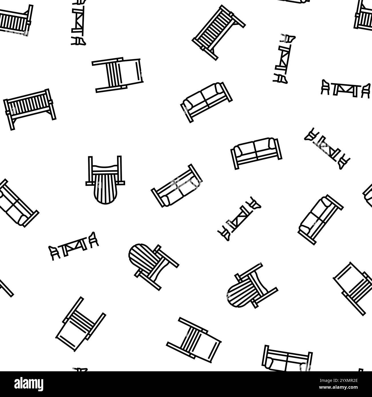 outdoor furniture patio garden seamless pattern vector Stock Vector ...