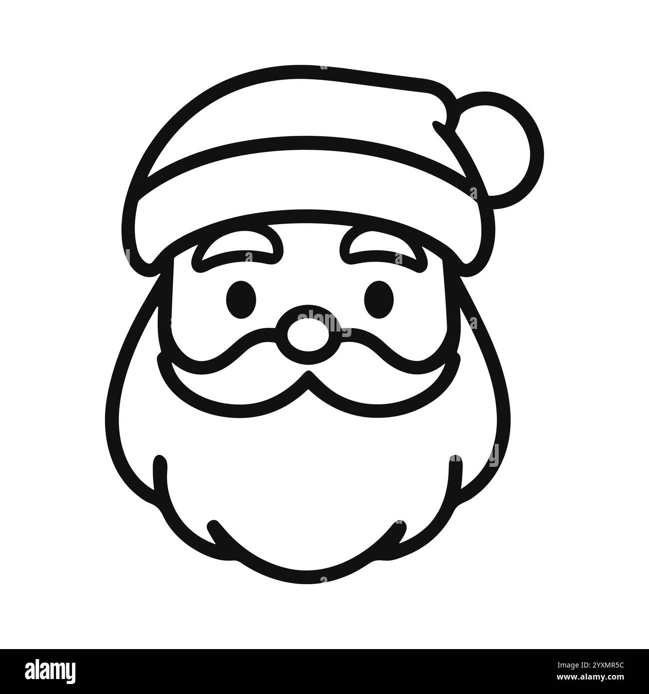 Santa Claus outline icon. Cute simple vector element on white ...