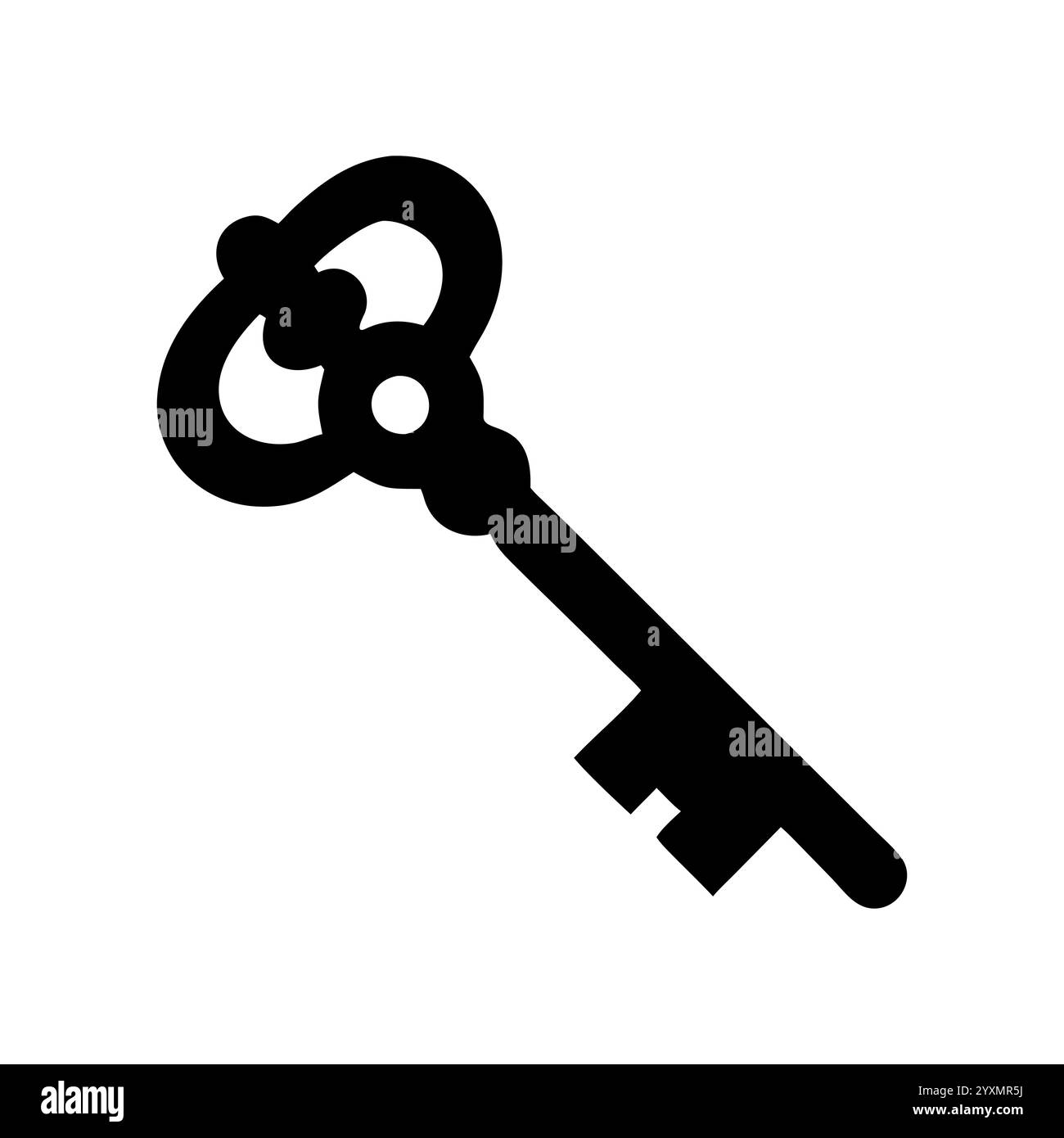Ornate antique key graphic design, Old key vector house icon logo. Old ...
