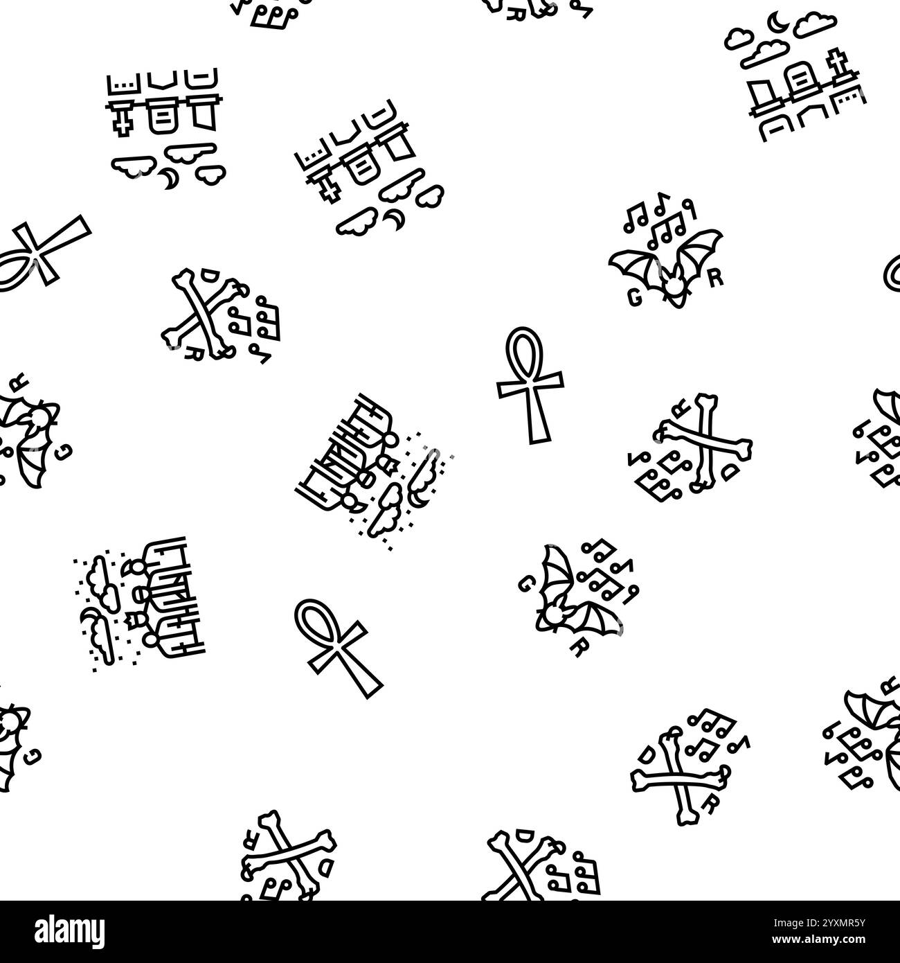 goth subculture punk gothic y2k seamless pattern vector Stock Vector ...