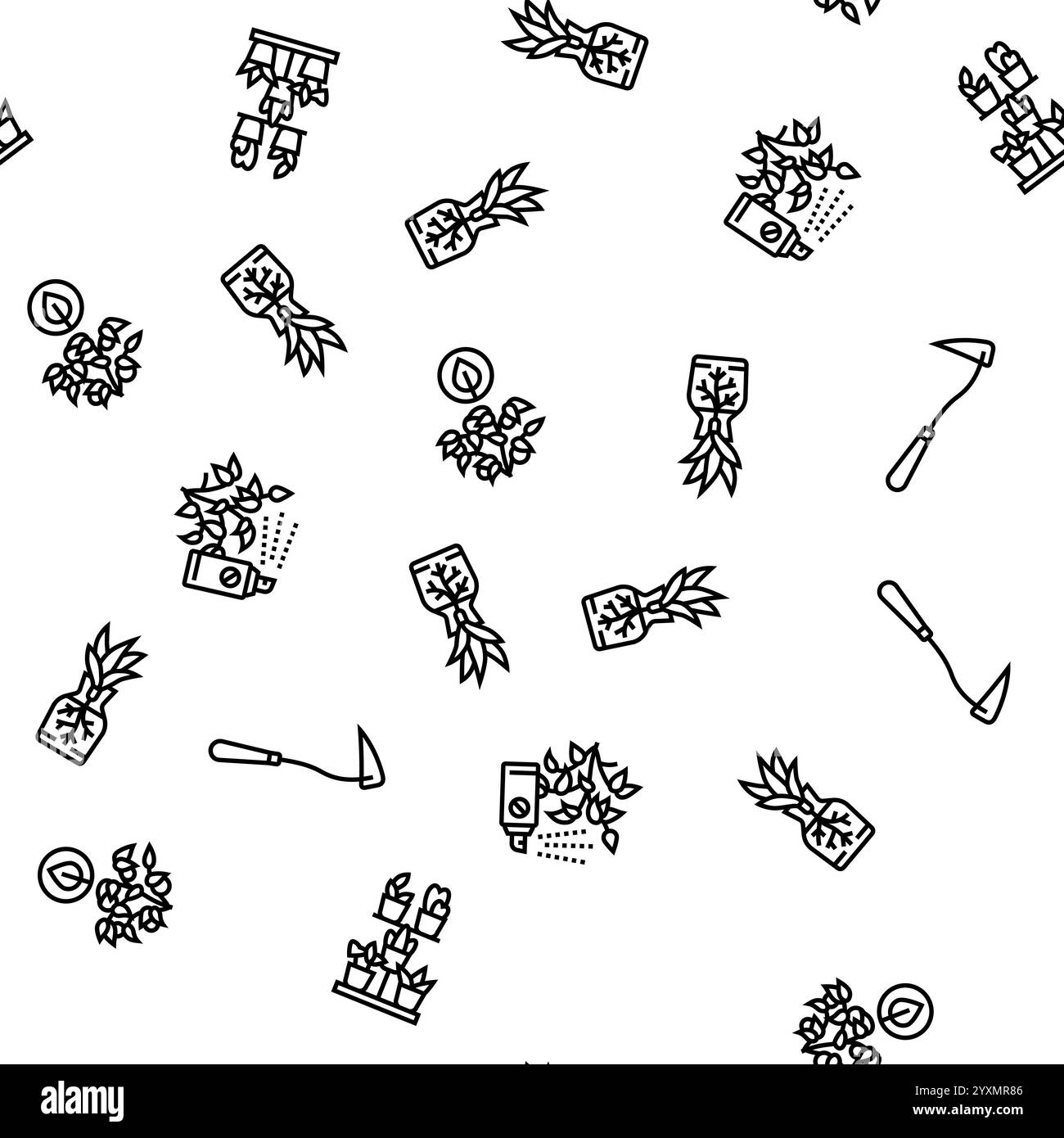 urban gardening agriculture green seamless pattern vector Stock Vector ...