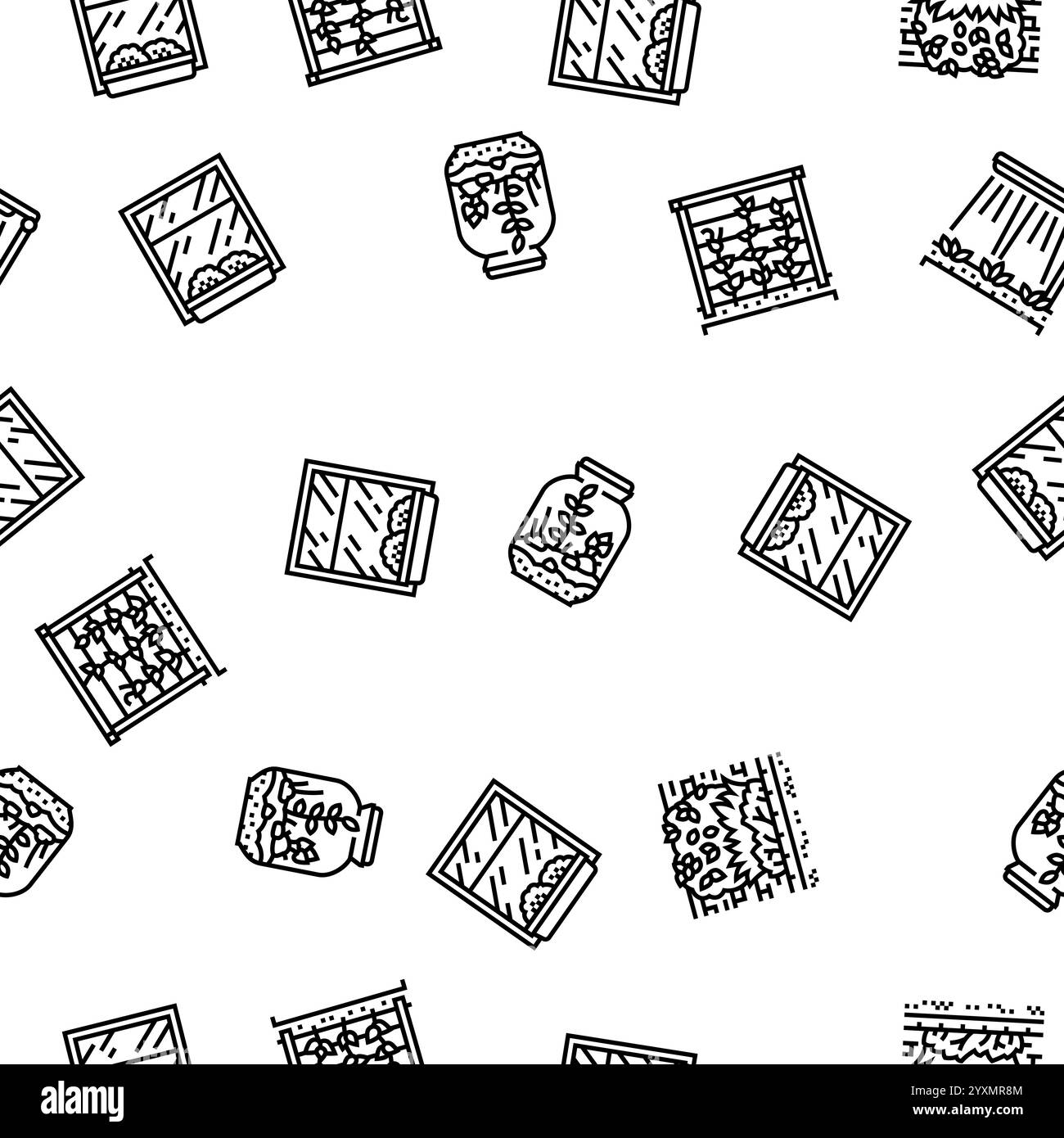 urban gardening agriculture green seamless pattern vector Stock Vector ...