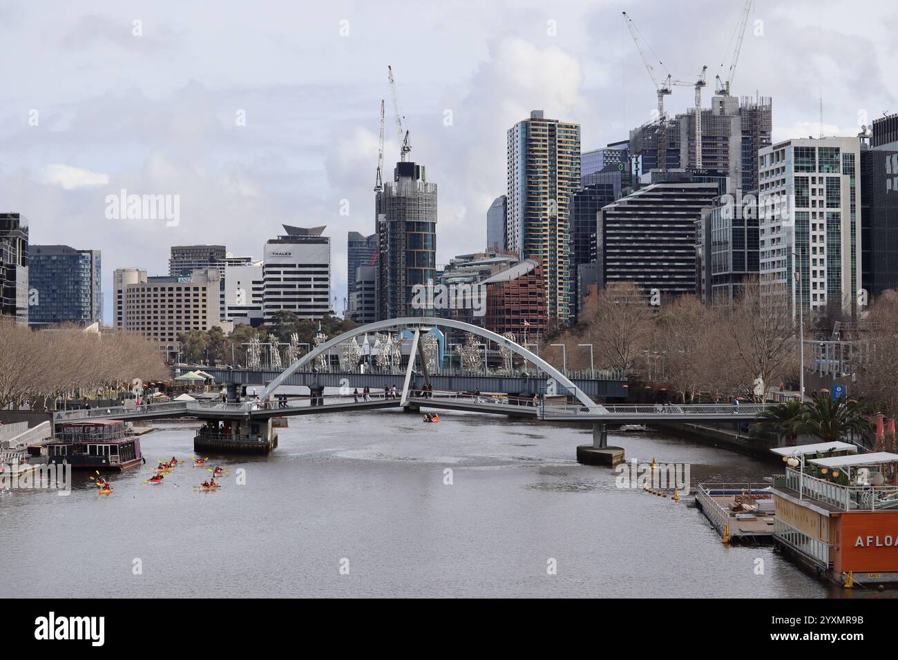 Melbourne, Victoria, Australia - August 6, 2023: Panorama of downtown ...