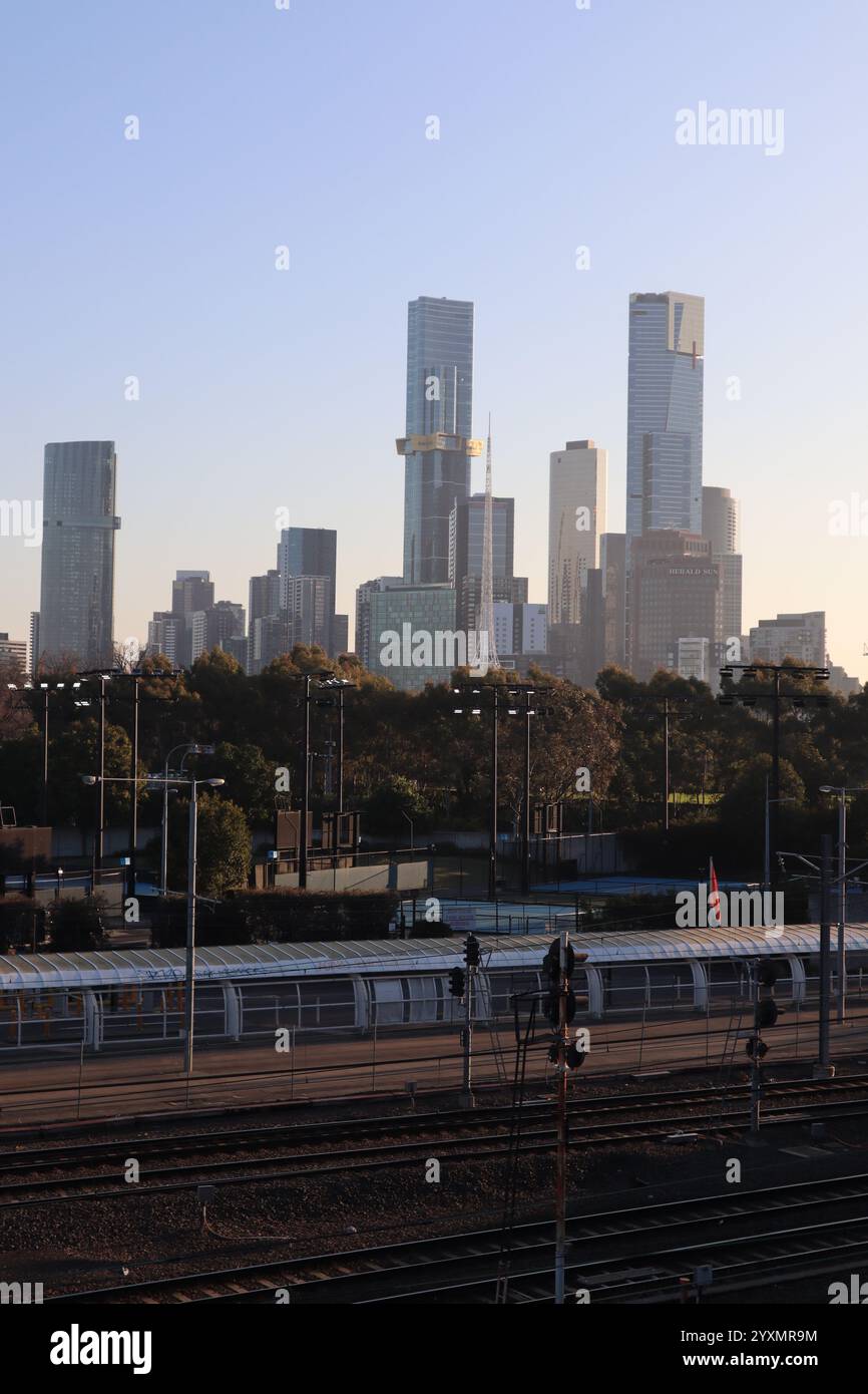 Melbourne, Victoria, Australia - August 8, 2023: View of downtown ...
