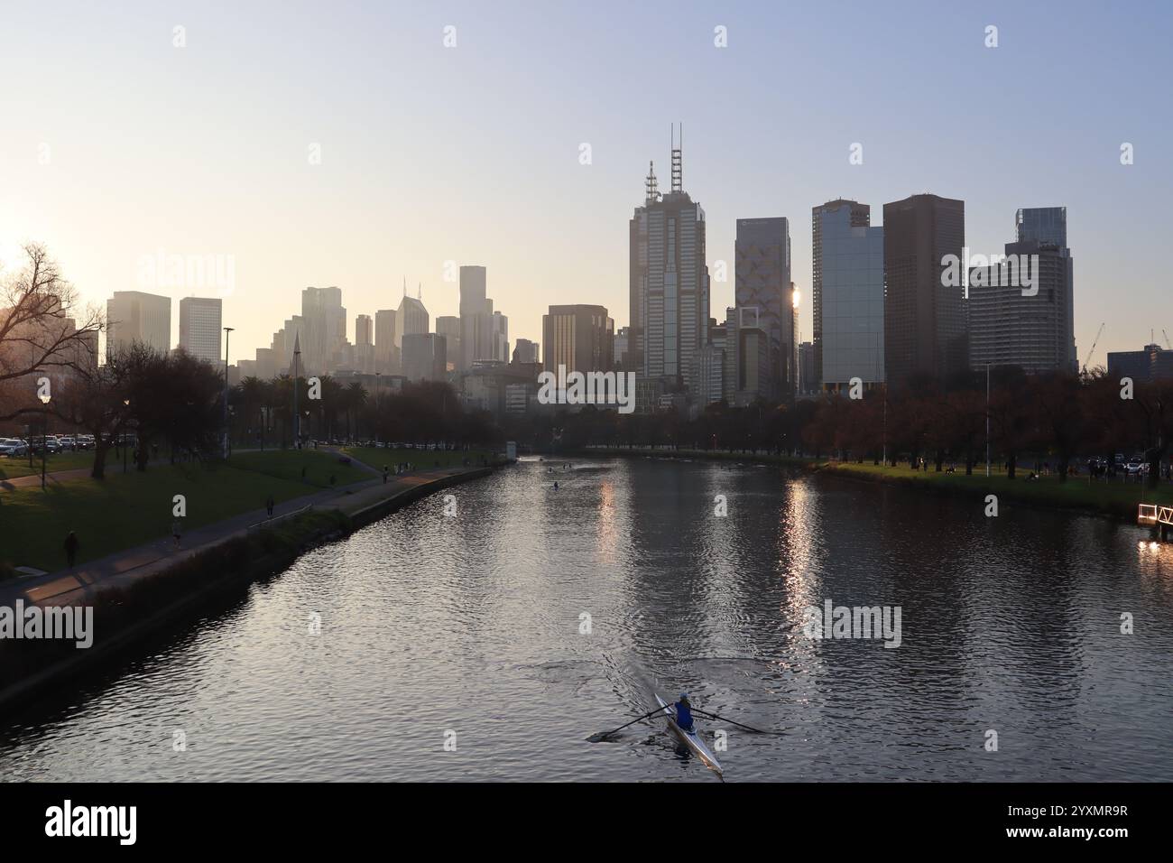 Melbourne, Victoria, Australia - August 8, 2023: Panorama of downtown ...
