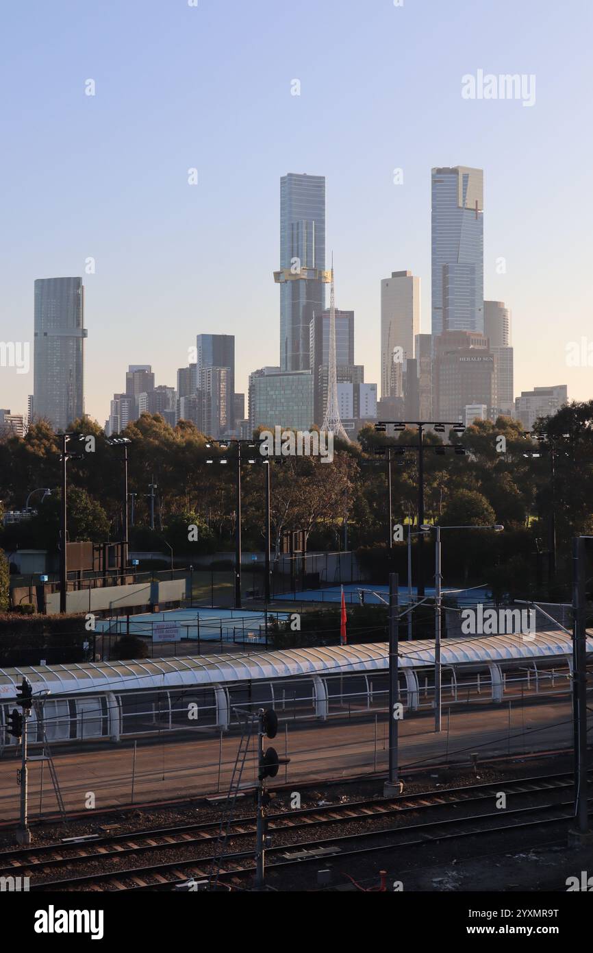 Melbourne, Victoria, Australia - August 8, 2023: View of downtown ...