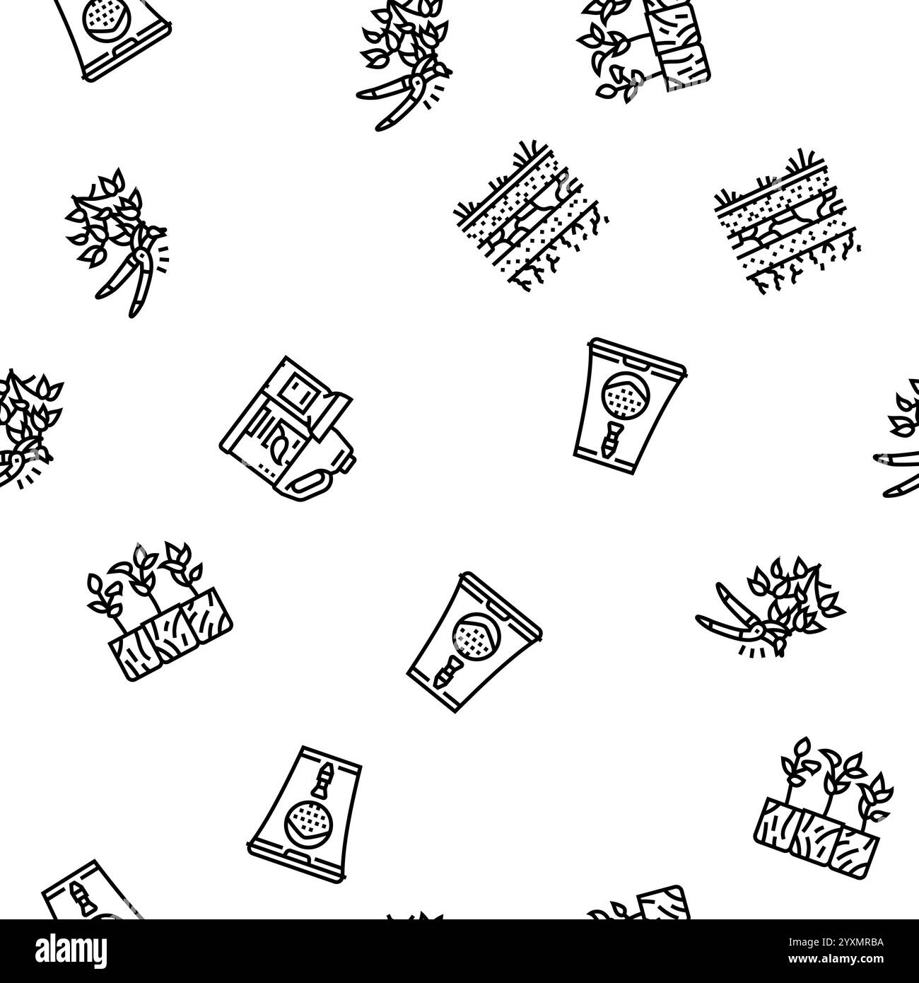 urban gardening agriculture green seamless pattern vector Stock Vector ...