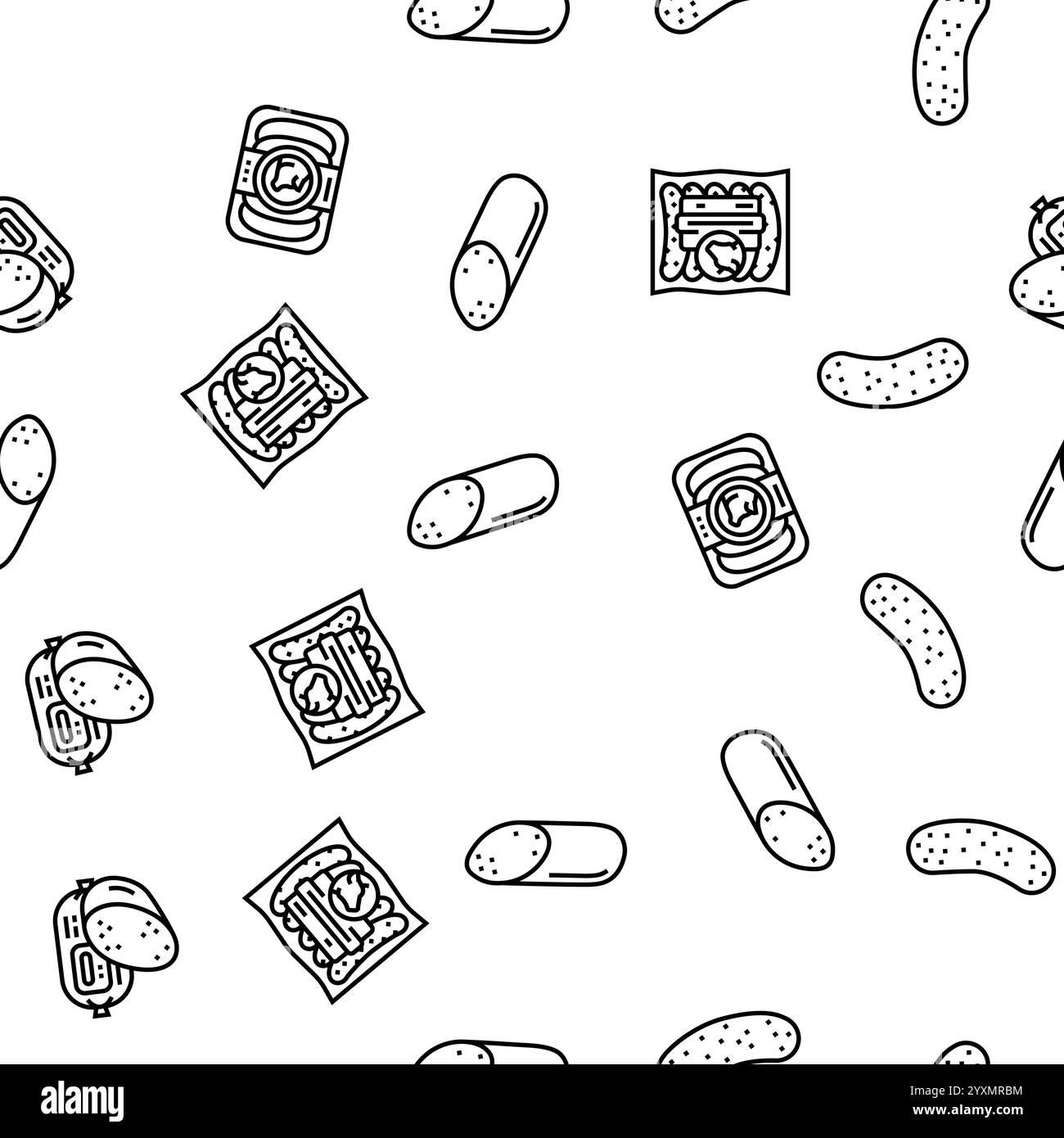 sausage grill barbecue pork seamless pattern vector Stock Vector Image ...