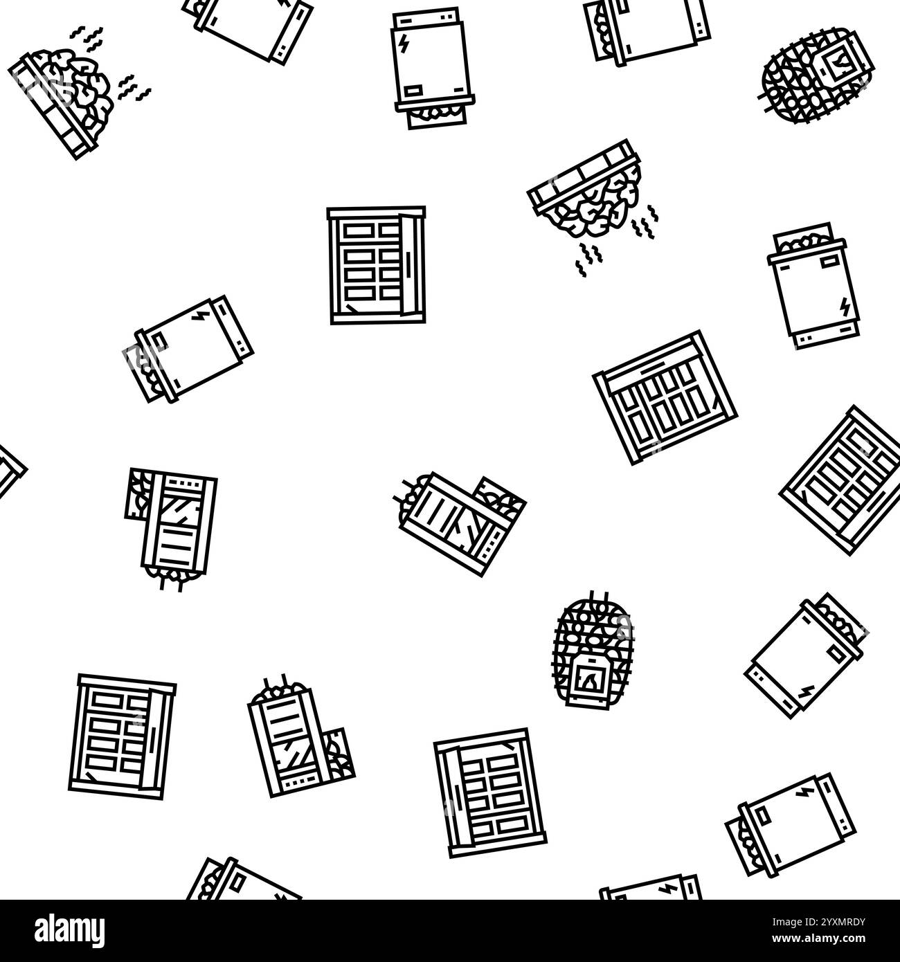 sauna bath spa relax steam room seamless pattern vector Stock Vector ...