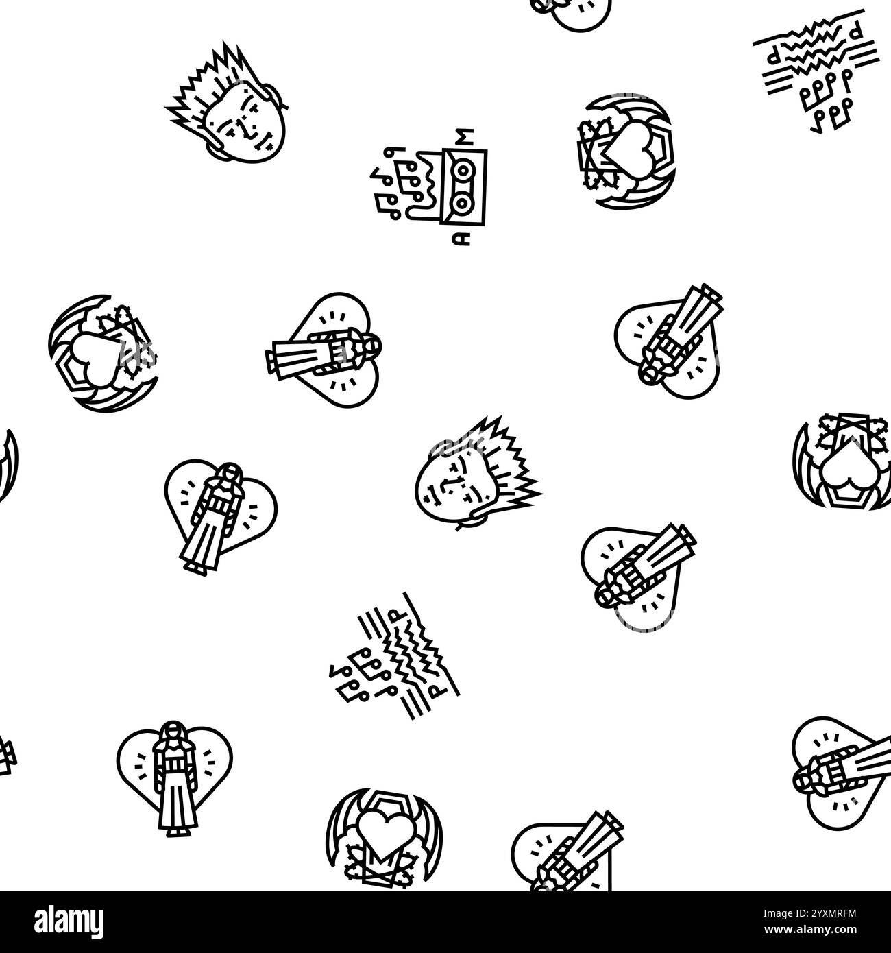 goth subculture punk gothic y2k seamless pattern vector Stock Vector ...