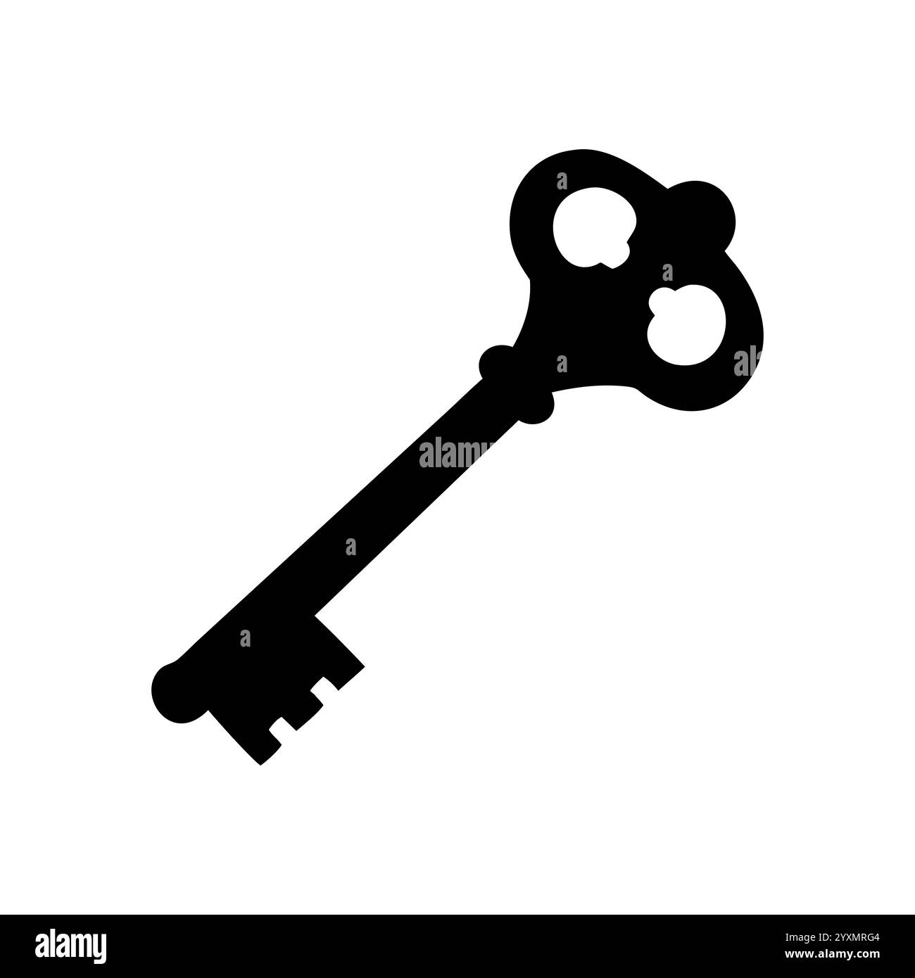 Ornate antique key graphic design, Old key vector house icon logo. Old ...