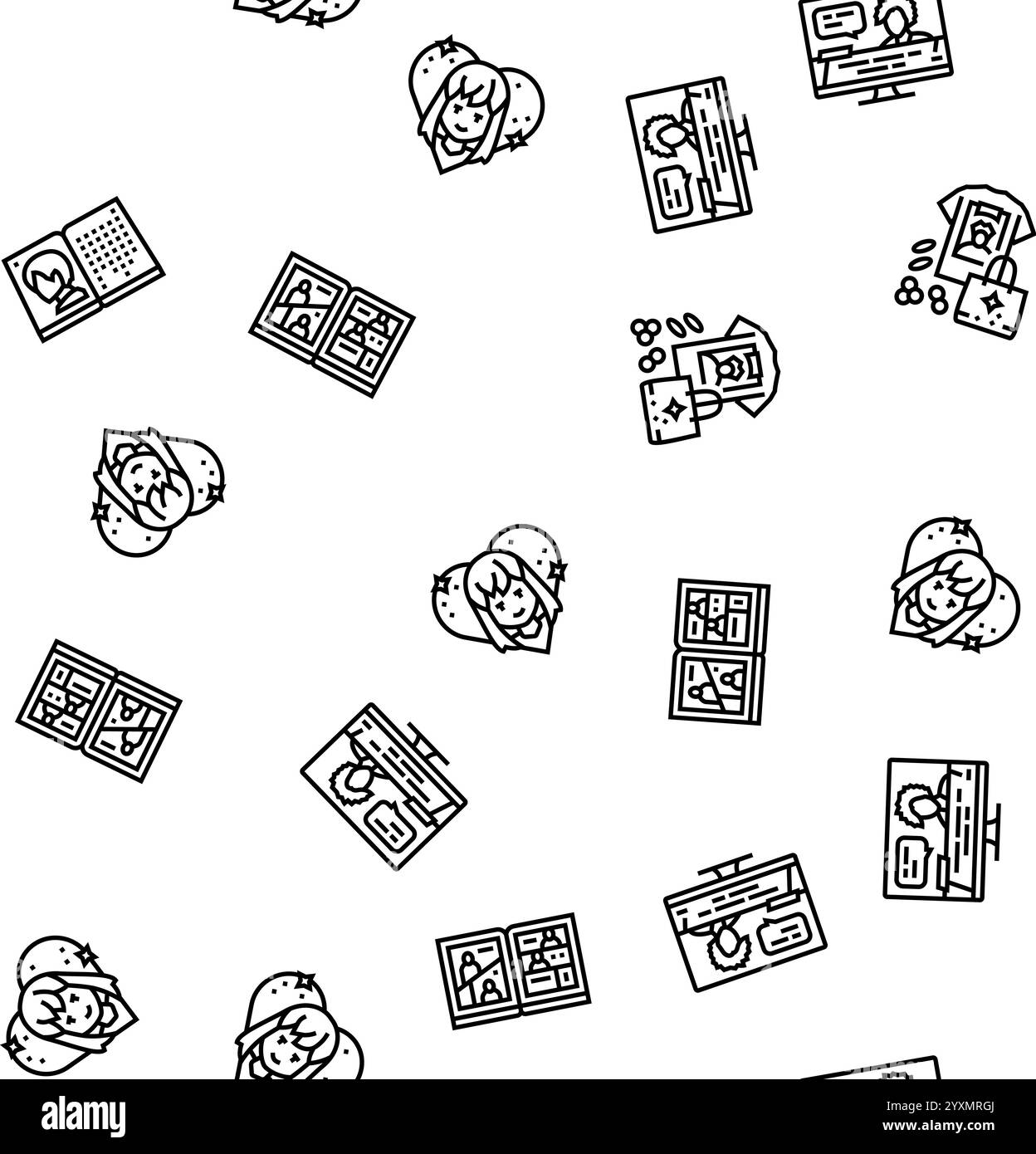 otaku anime manga eyes seamless pattern vector Stock Vector Image & Art ...