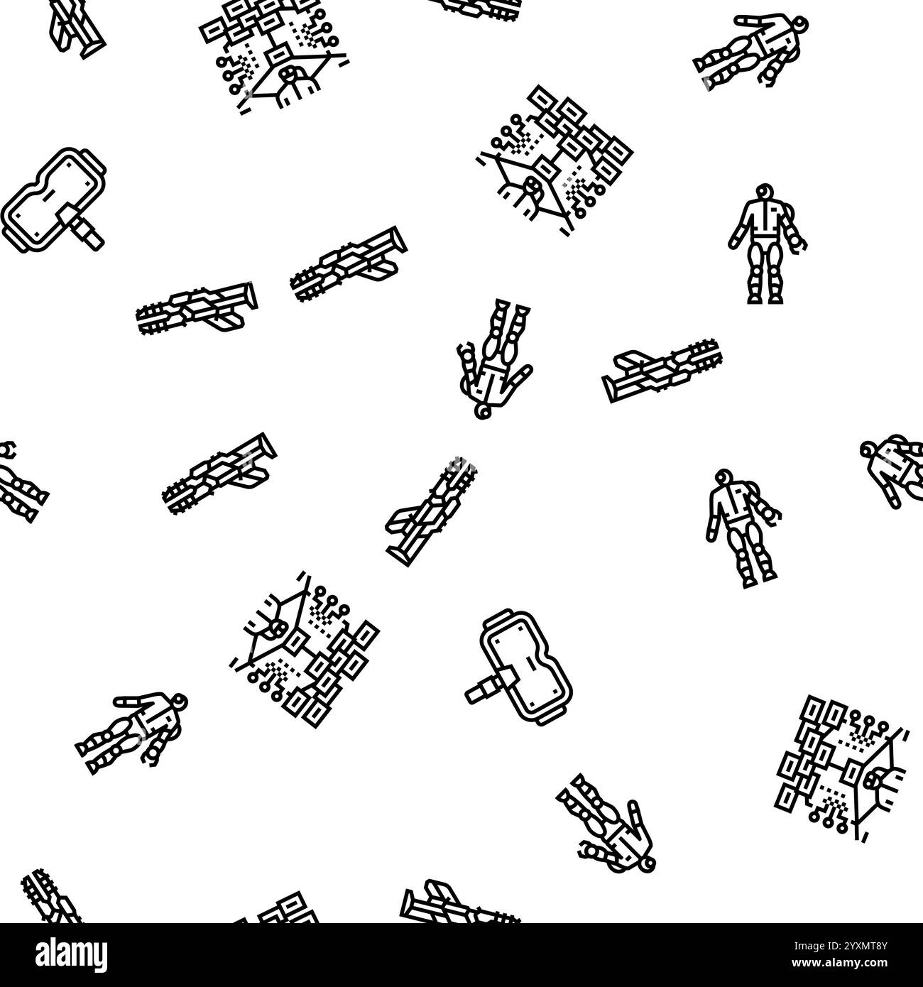cyberpunk digital city future seamless pattern vector Stock Vector ...