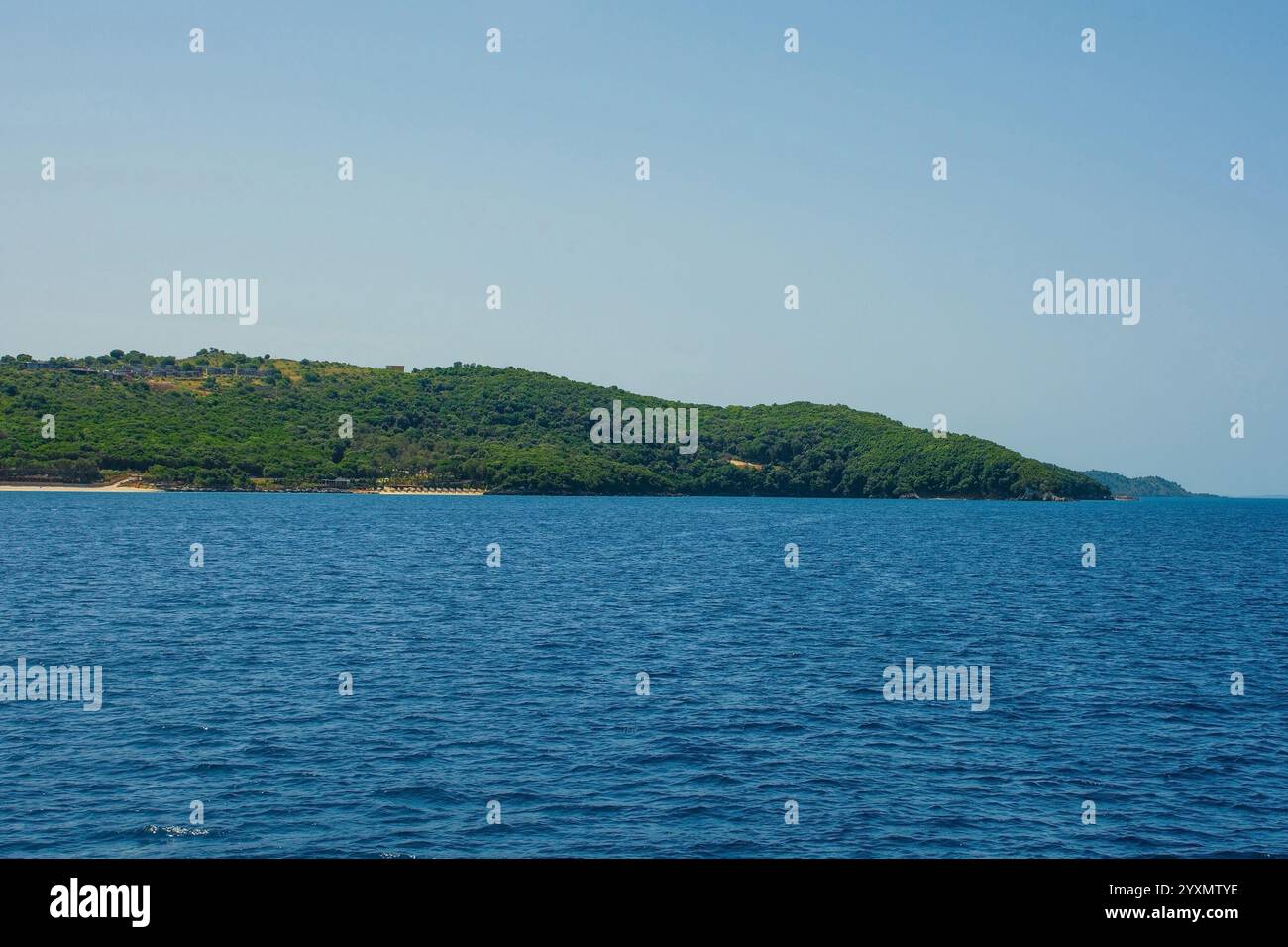 The Ionian coastline near Ksamil, part of the Albanian Riviera. Here ...