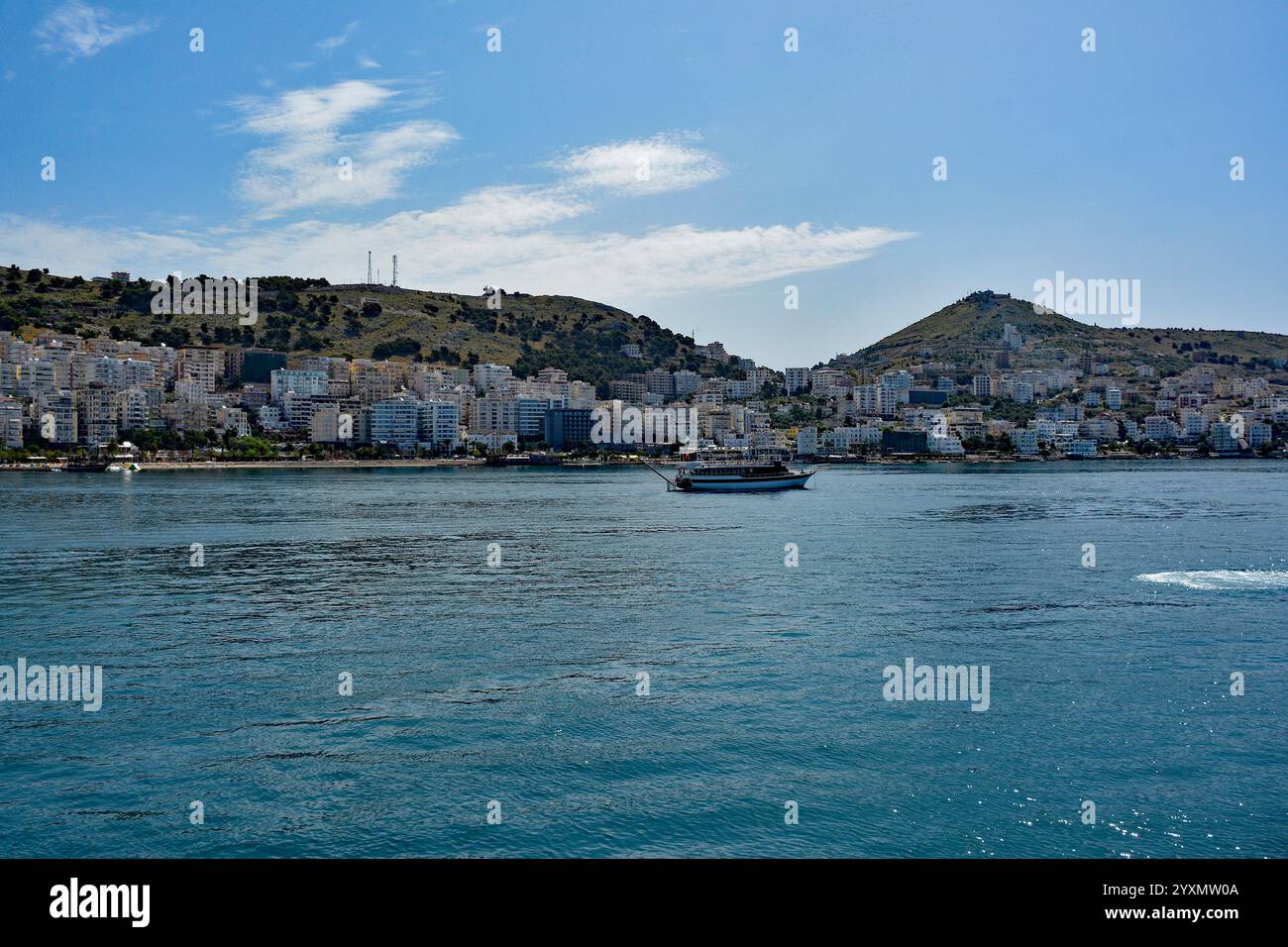 Sarande on the Ionian coastline of southern Albania, part of the ...