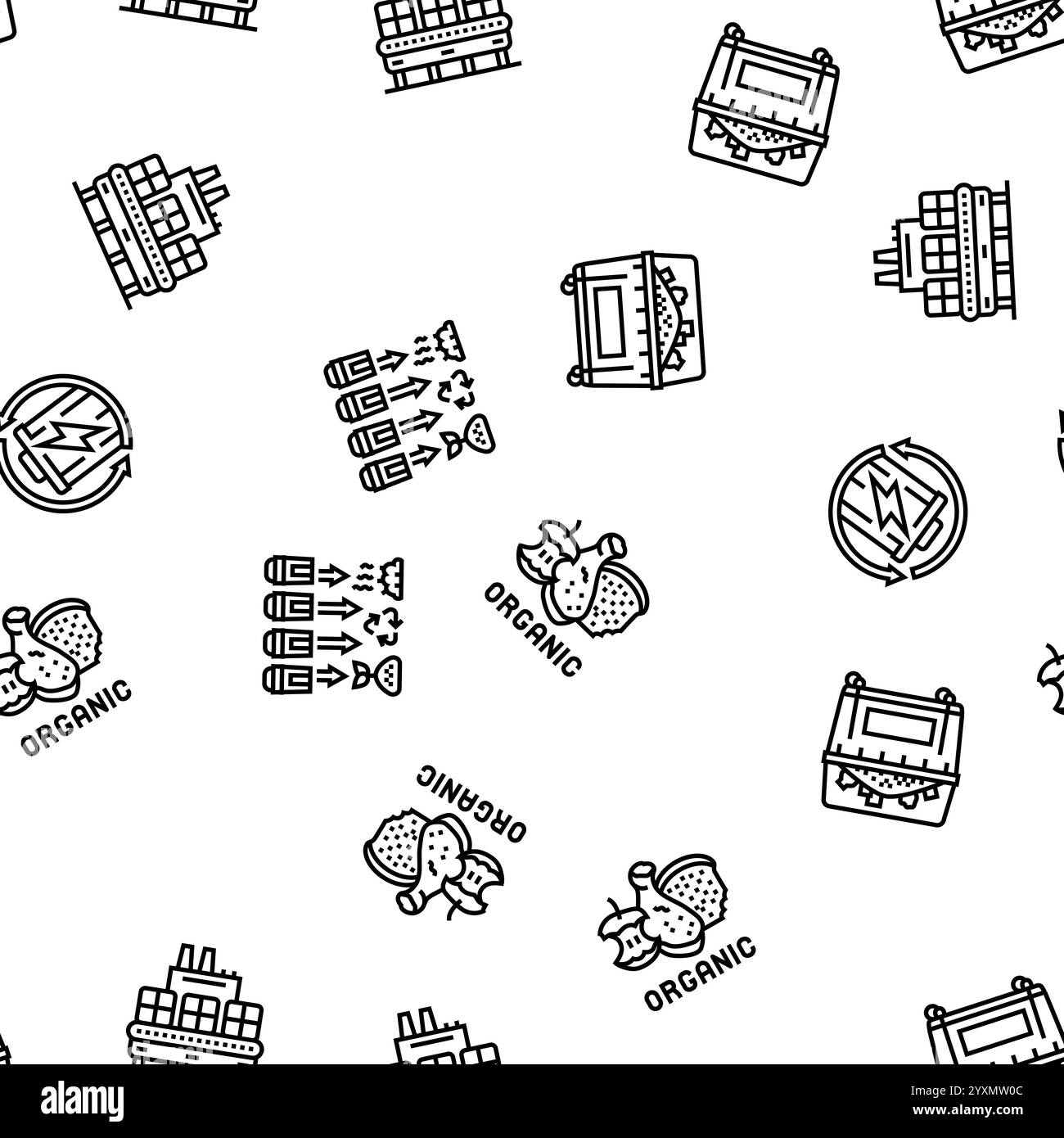 waste sorting garbage plastic seamless pattern vector Stock Vector ...