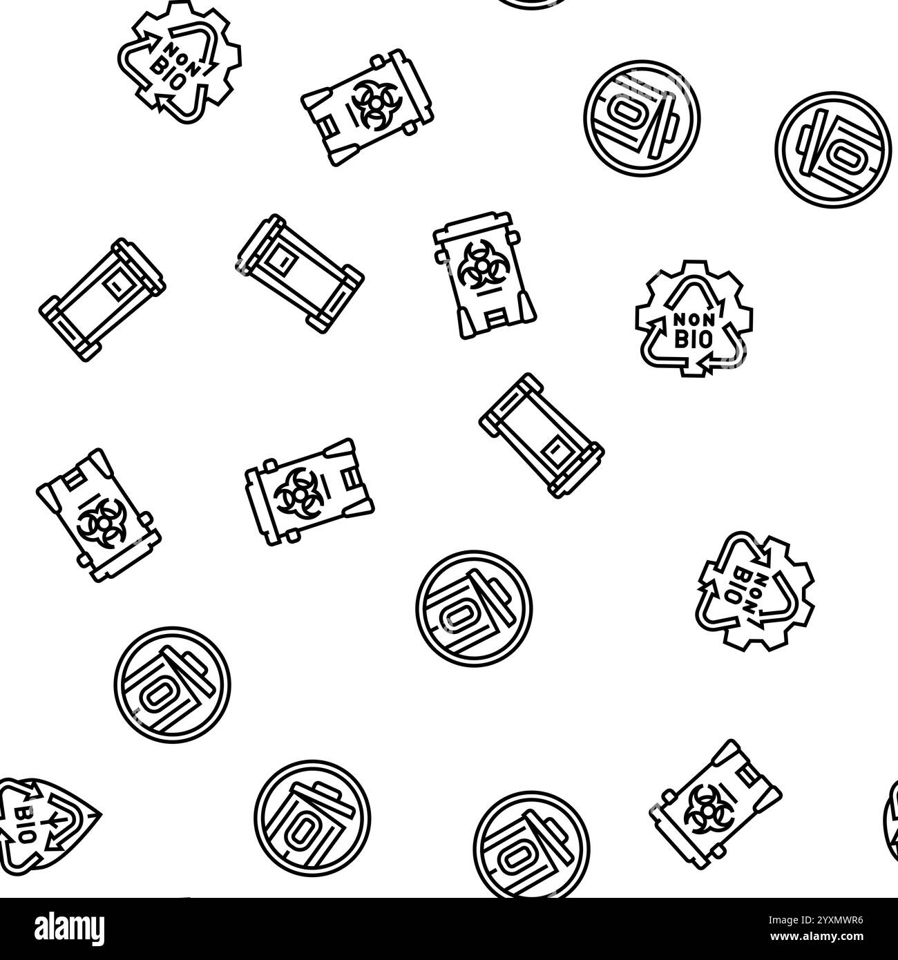 waste sorting garbage plastic seamless pattern vector Stock Vector Image & Art - Alamy