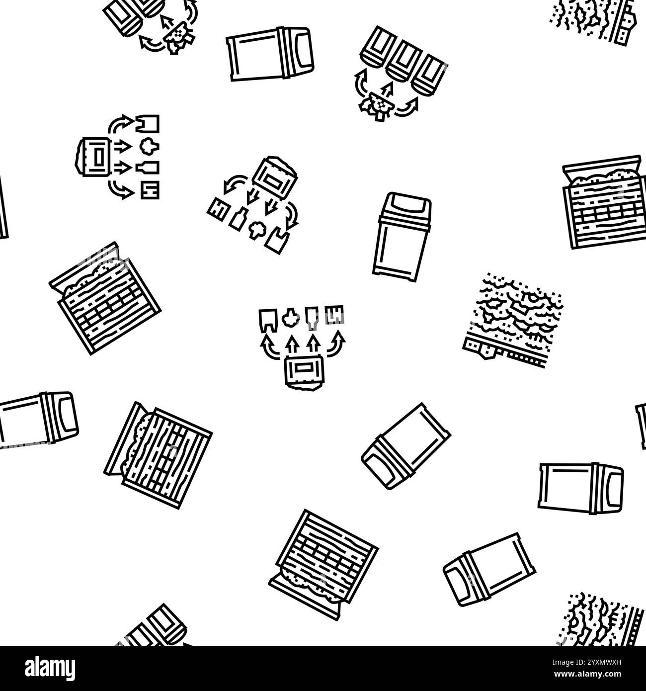 waste sorting garbage plastic seamless pattern vector Stock Vector Image & Art - Alamy