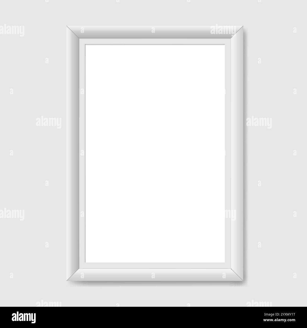 White blank picture frame, realistic vertical picture frame, A4. Empty white picture frame ...