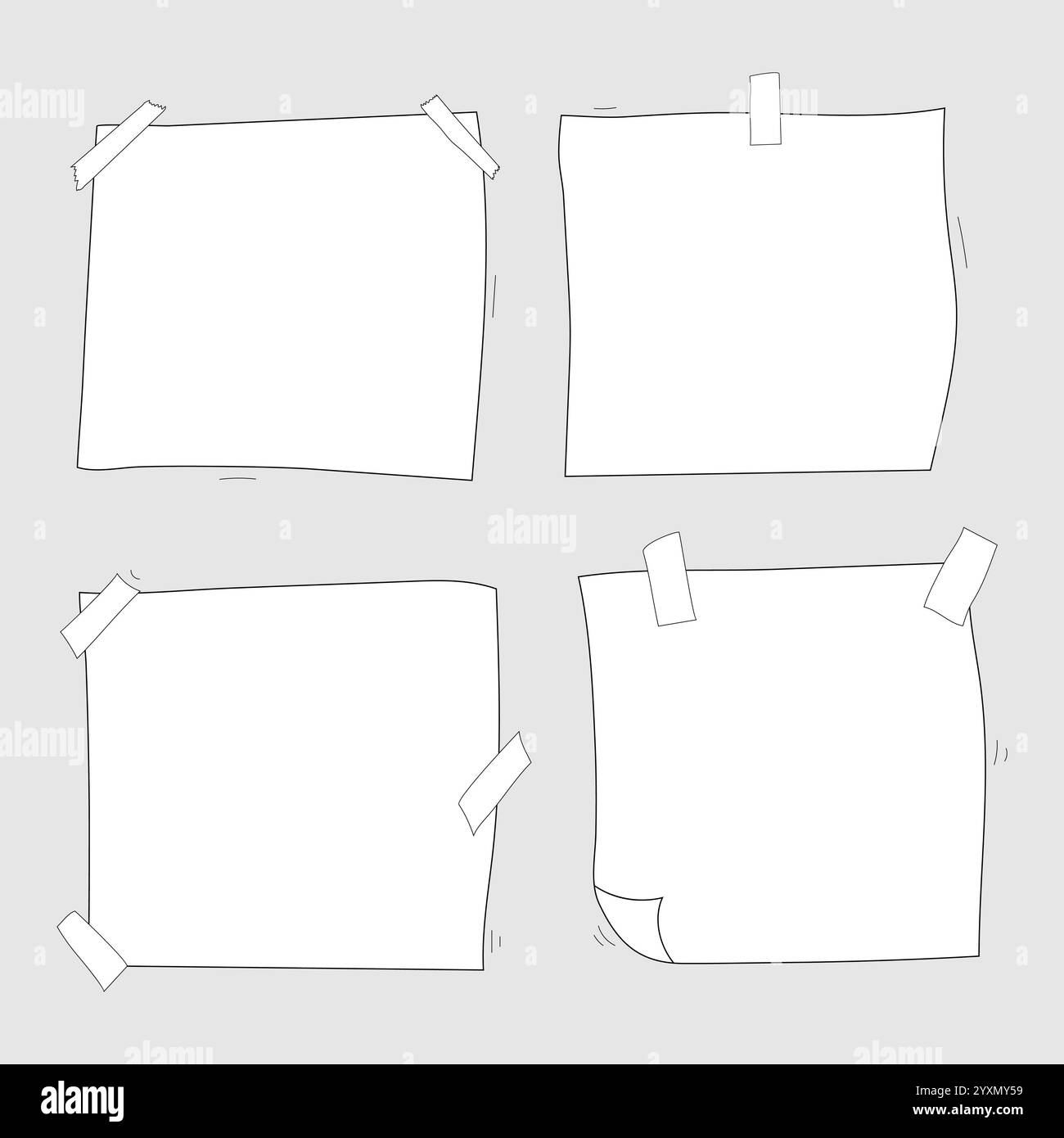 Hand drawn frames set. Cartoon style. Vector Stock Vector Image & Art ...