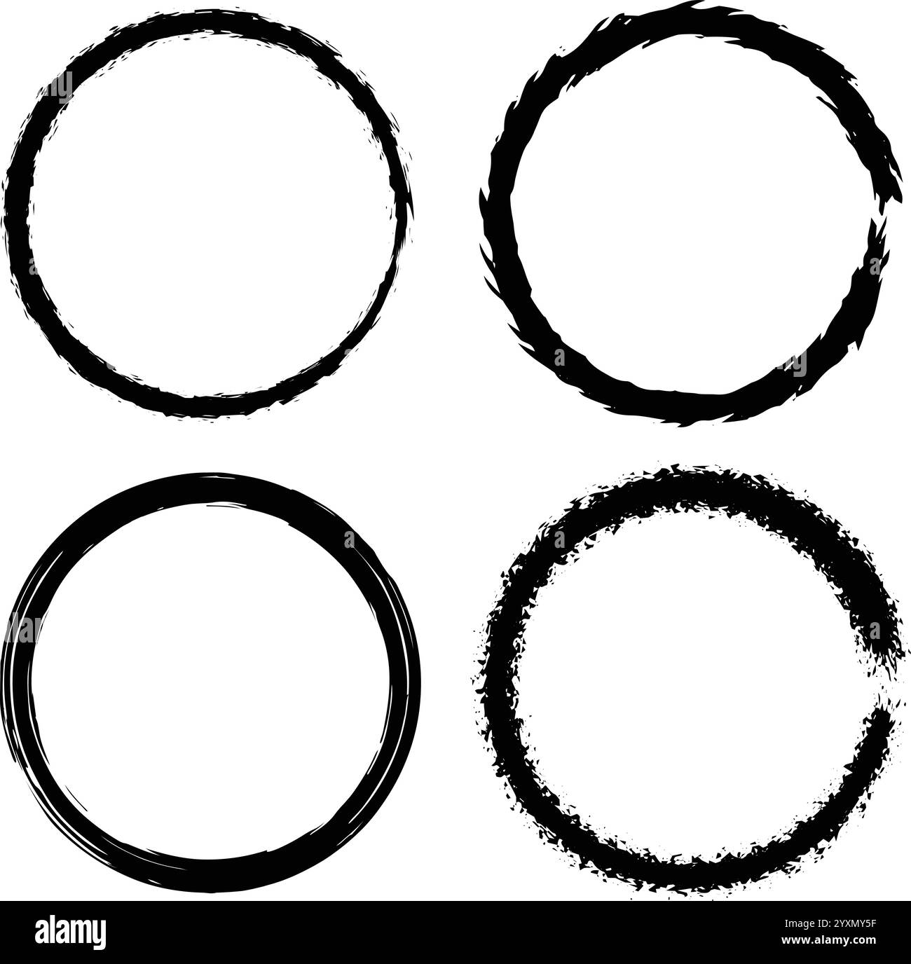 Grunge round shapes. Grunge banner collection. Vector Stock Vector ...