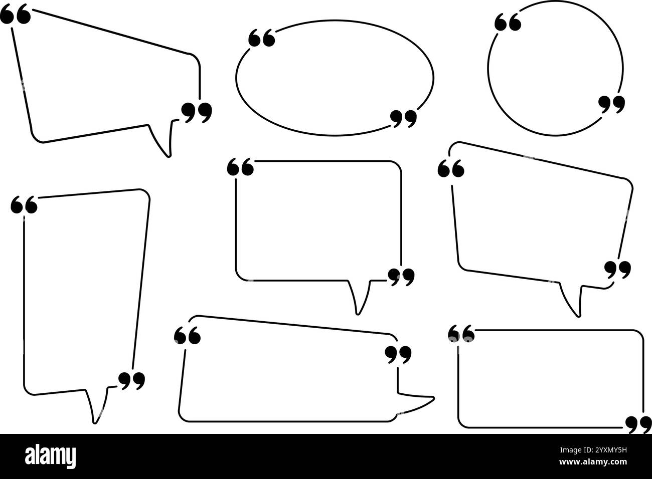 Quote box frame. Quote box icon. Texting quote boxes. Blank template ...