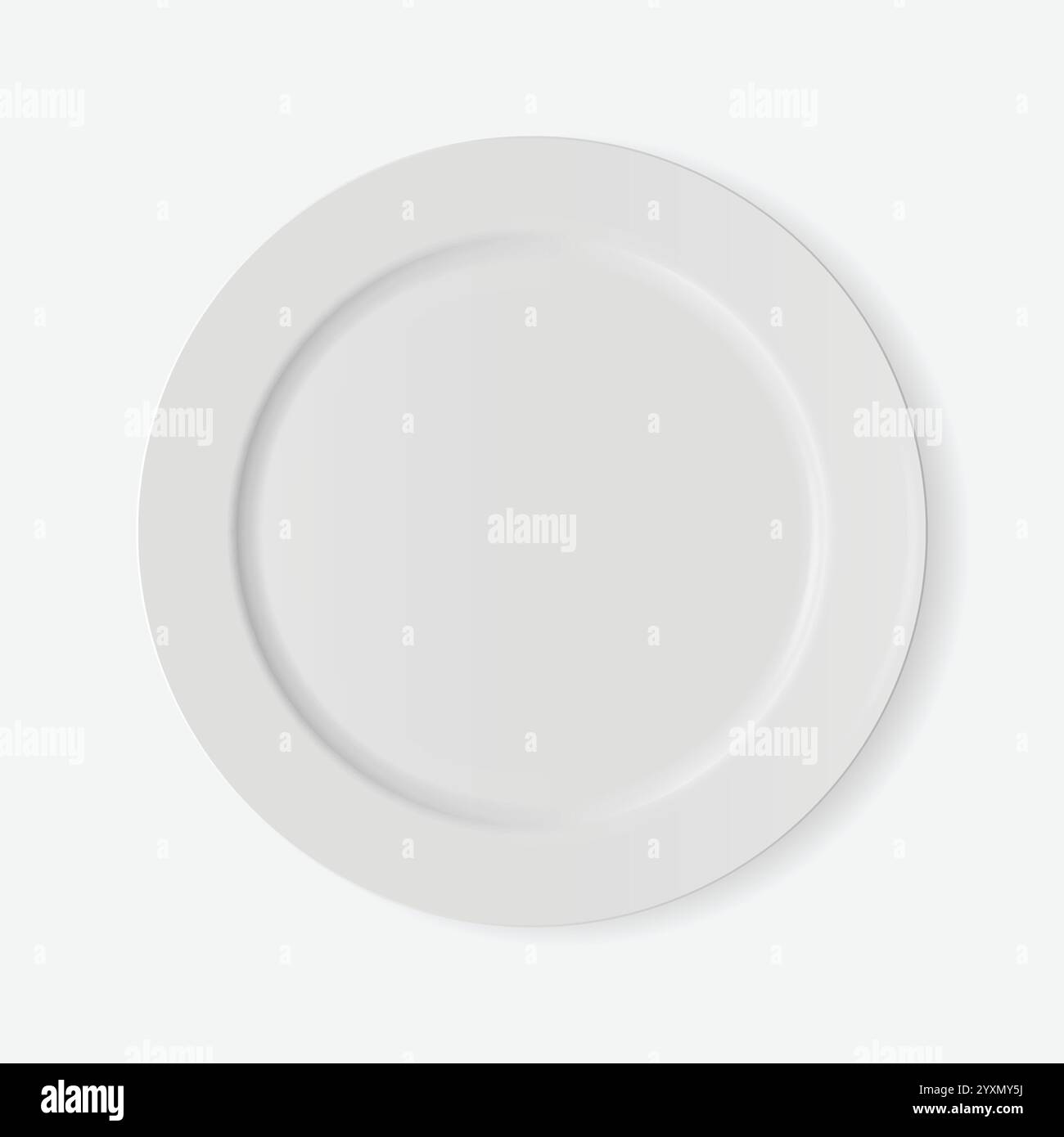 White dish plate isolated on transparent background. Kitchen dishes for ...