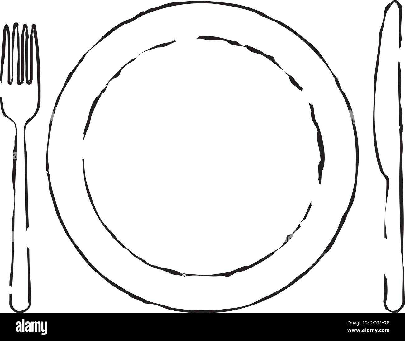 Etiquette sign plate fork knife hi-res stock photography and images - Alamy