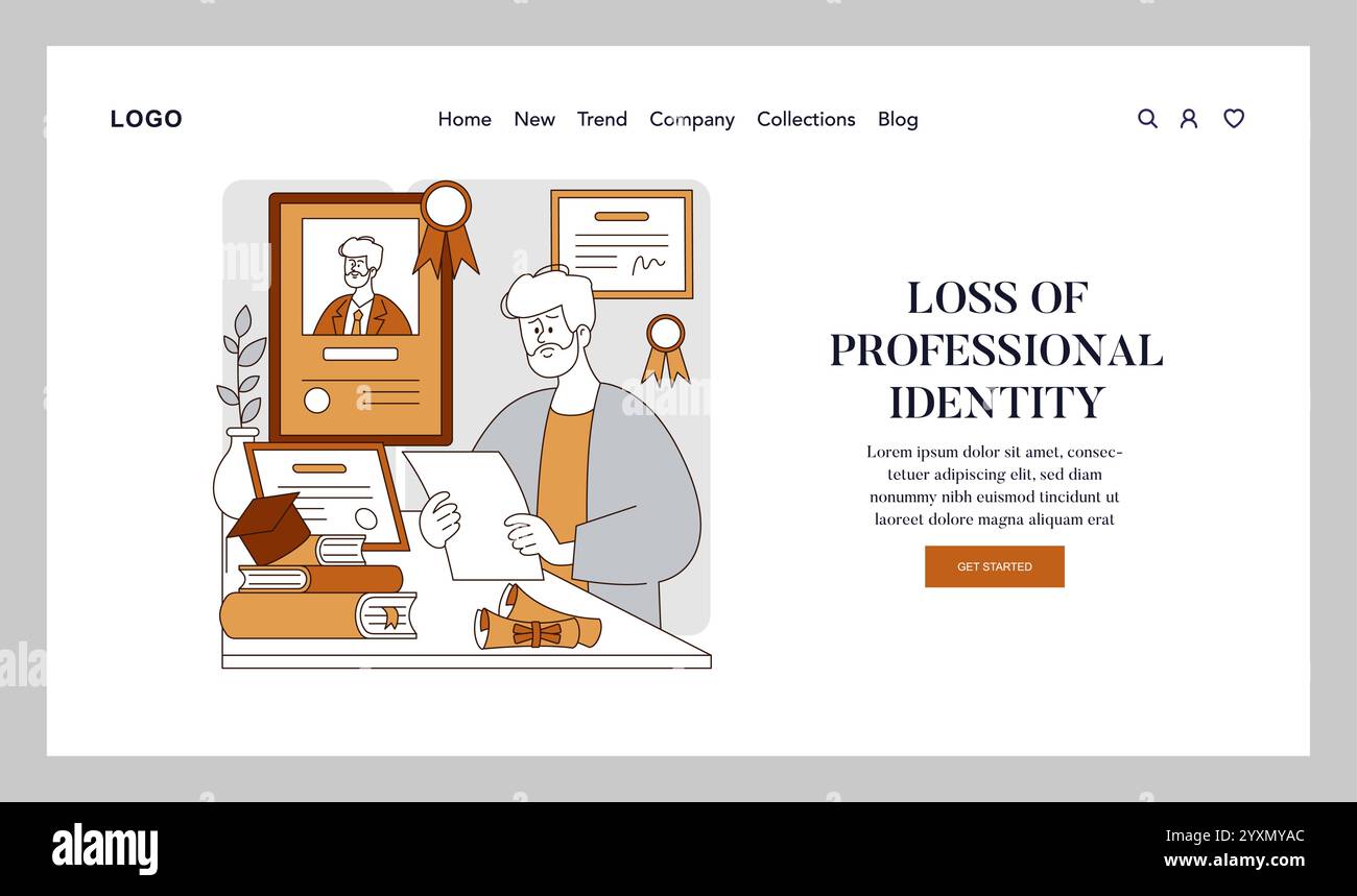 Senior man contemplates past career success, facing retirement and ...