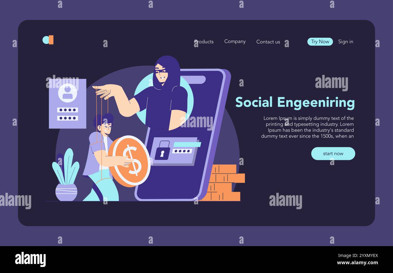 Cybercrime concept. Scammer manipulating victim into financial fraud ...