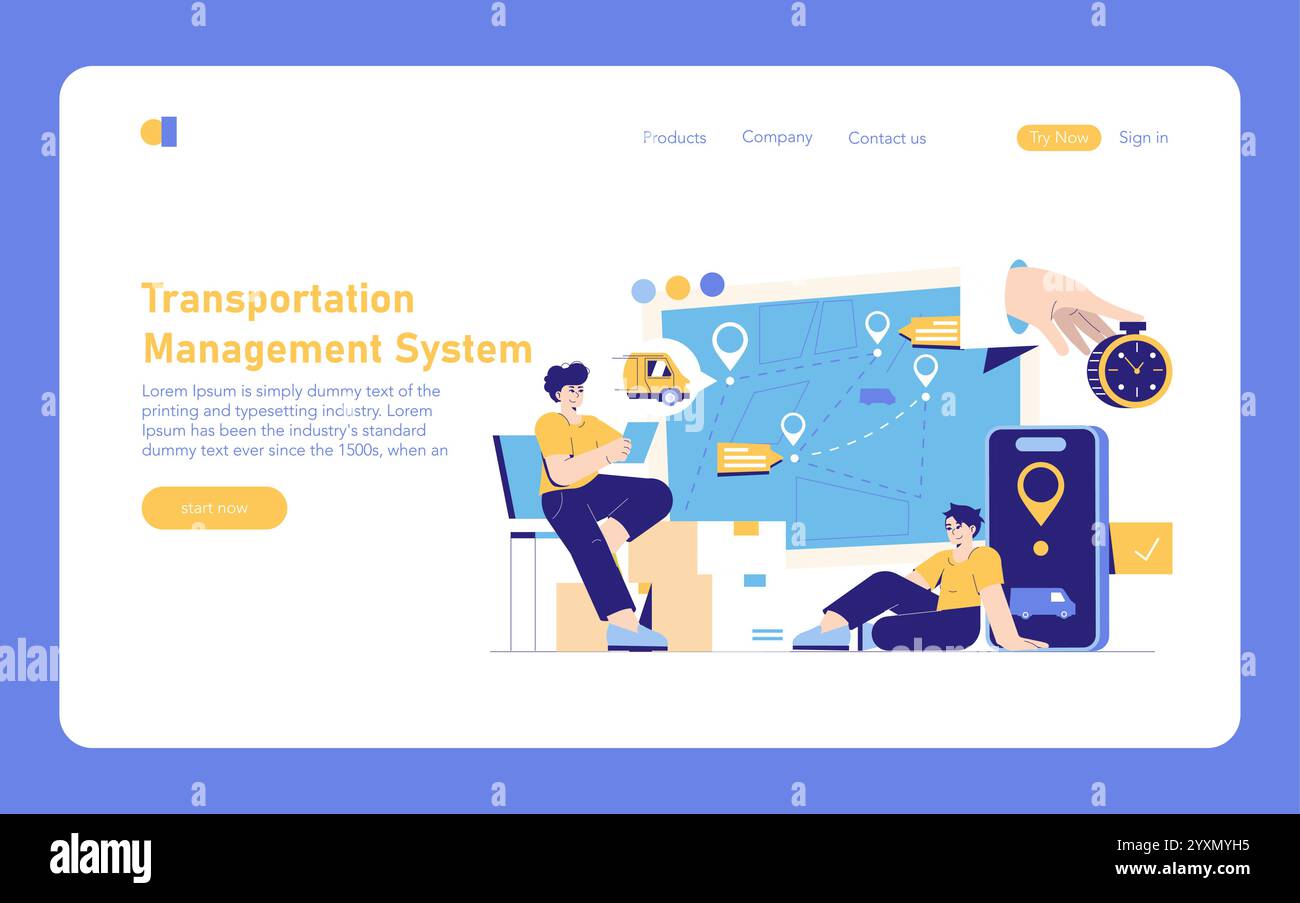 Transportation Management System concept. Digital interface for ...