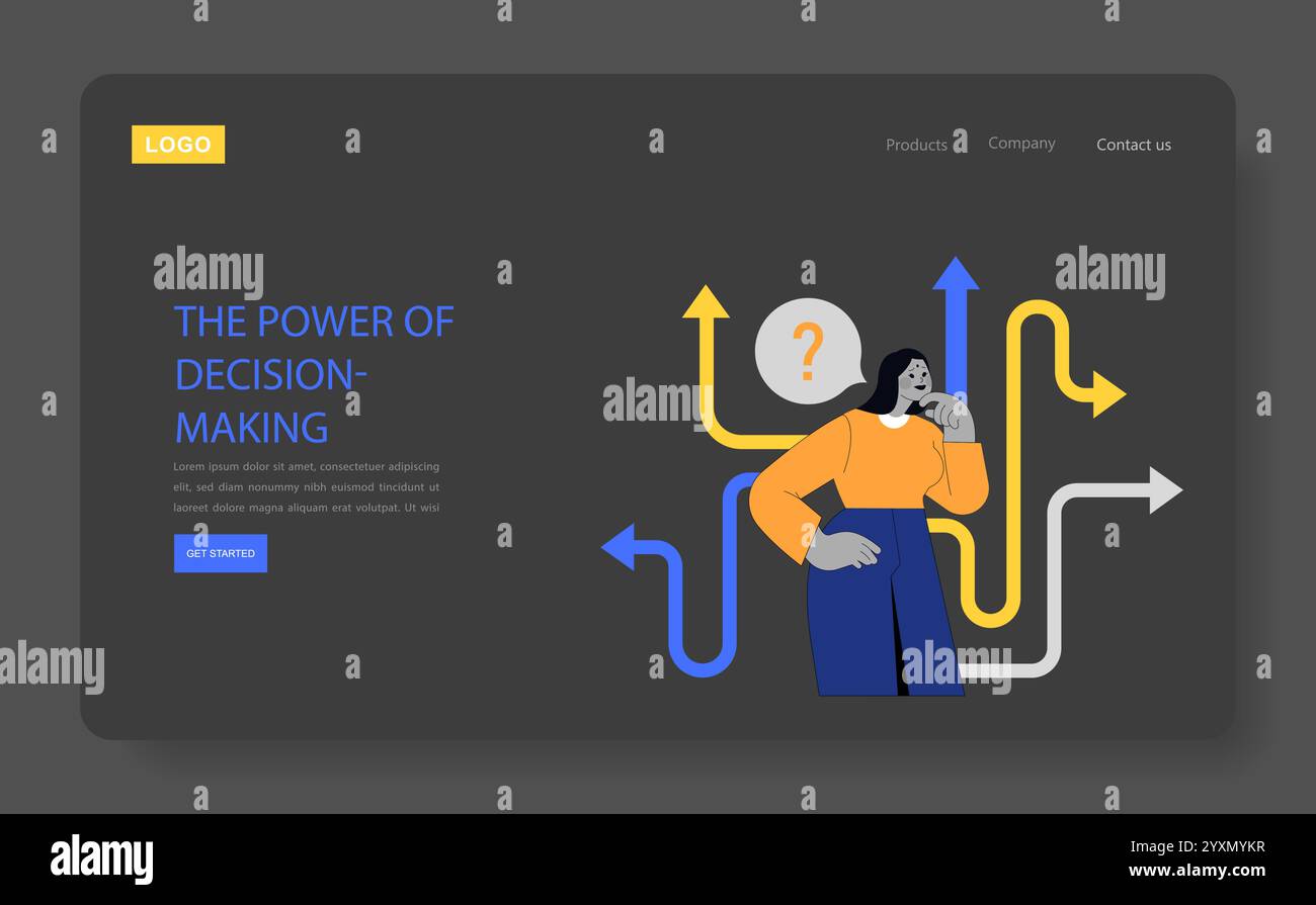 Women Leaders concept. An illustration of a woman contemplating choices ...