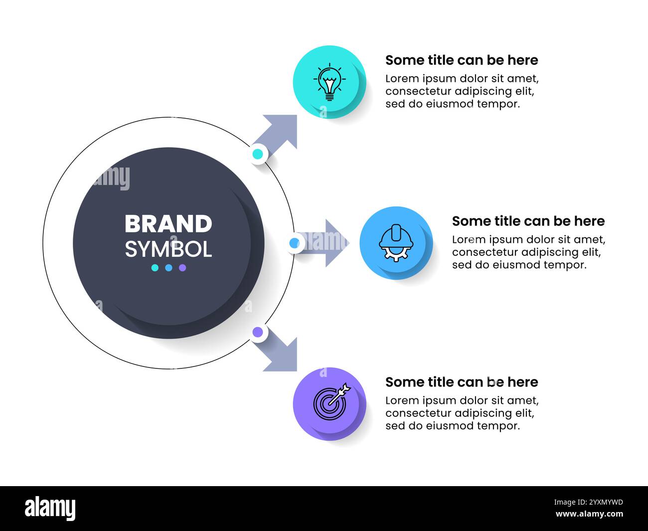 Infographic template with icons and 3 options or steps. Arrow. Can be ...