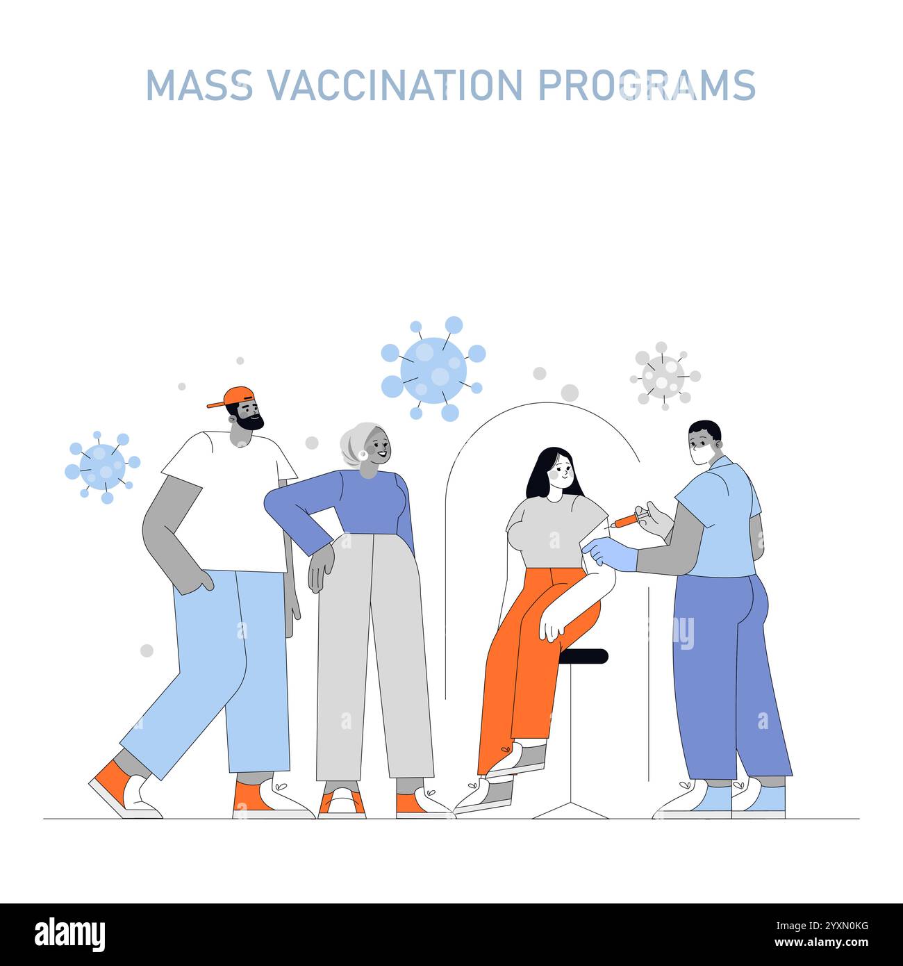 Receiving vaccines Stock Vector Images - Alamy