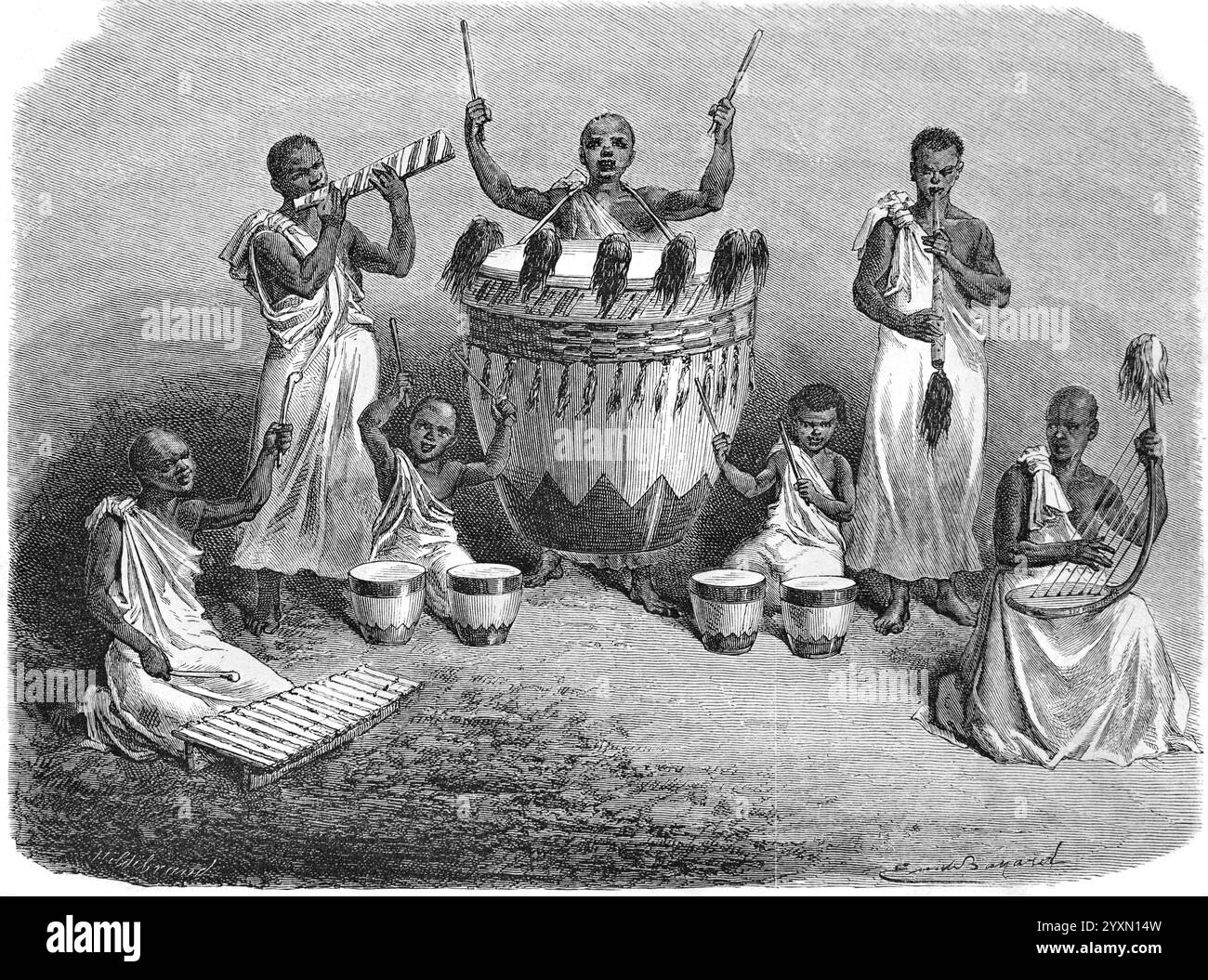 Musicians in the Royal Court or Palace of Tribal Chief, Monarch or King ...