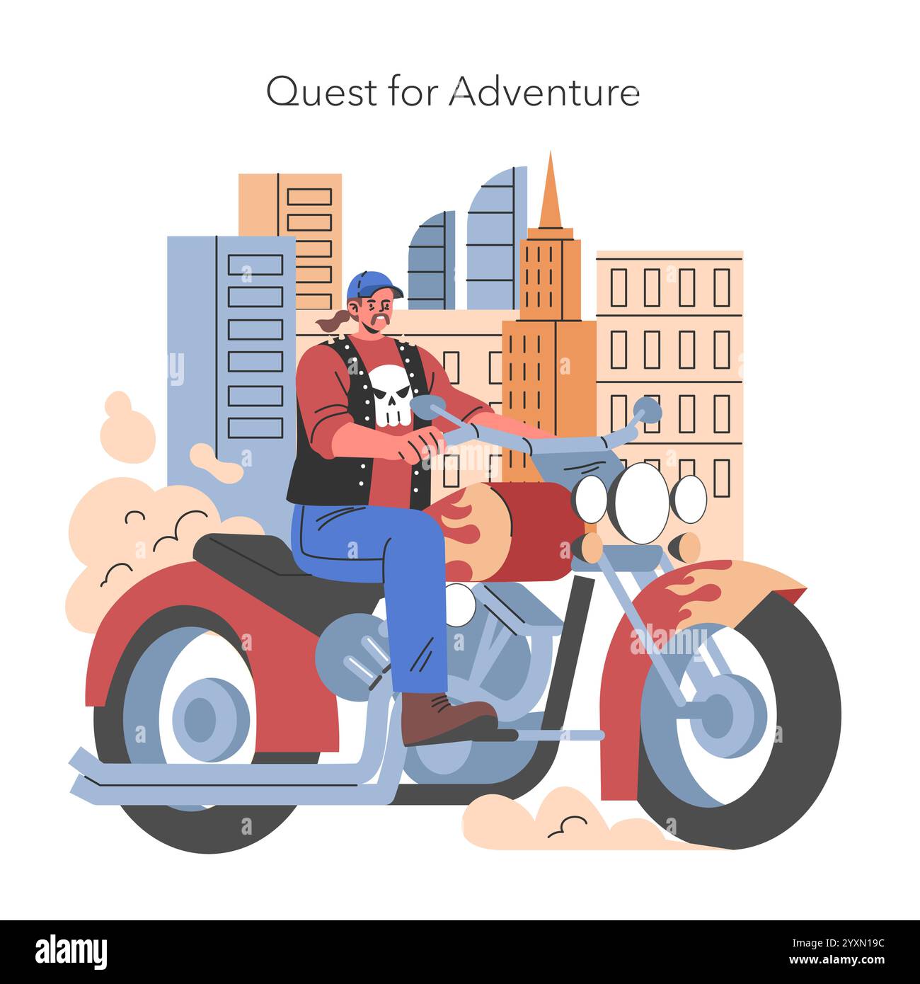 Midlife Crisis concept. Illustration of a man embracing change by ...