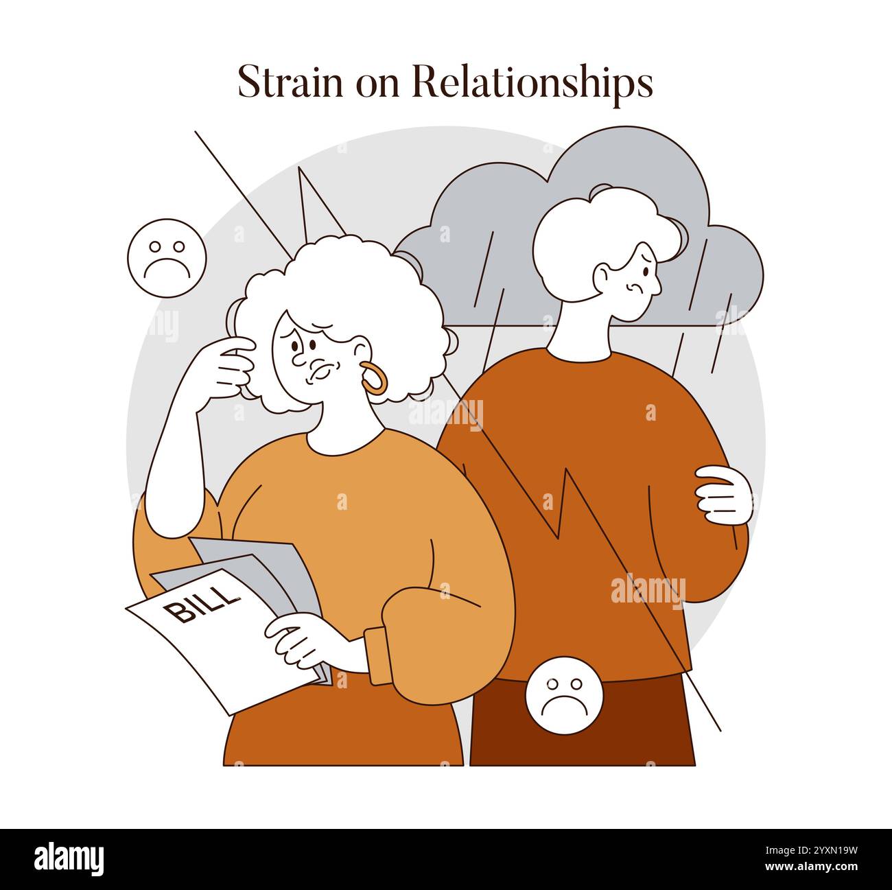 Retirement challenges concept. Elderly couple facing financial stress ...