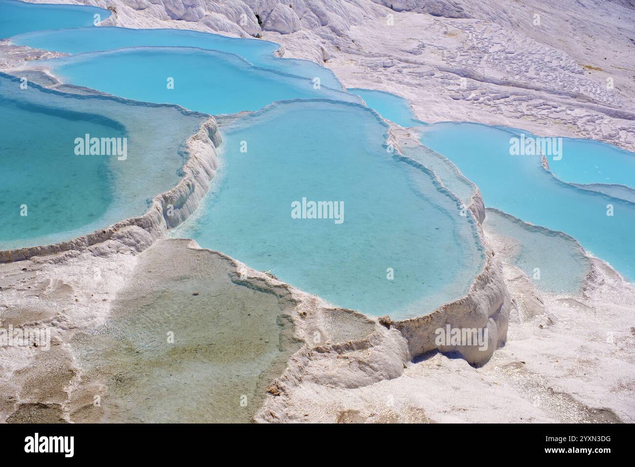 Pamukkale travertine terraces in Denizli, Turkey Stock Photo - Alamy