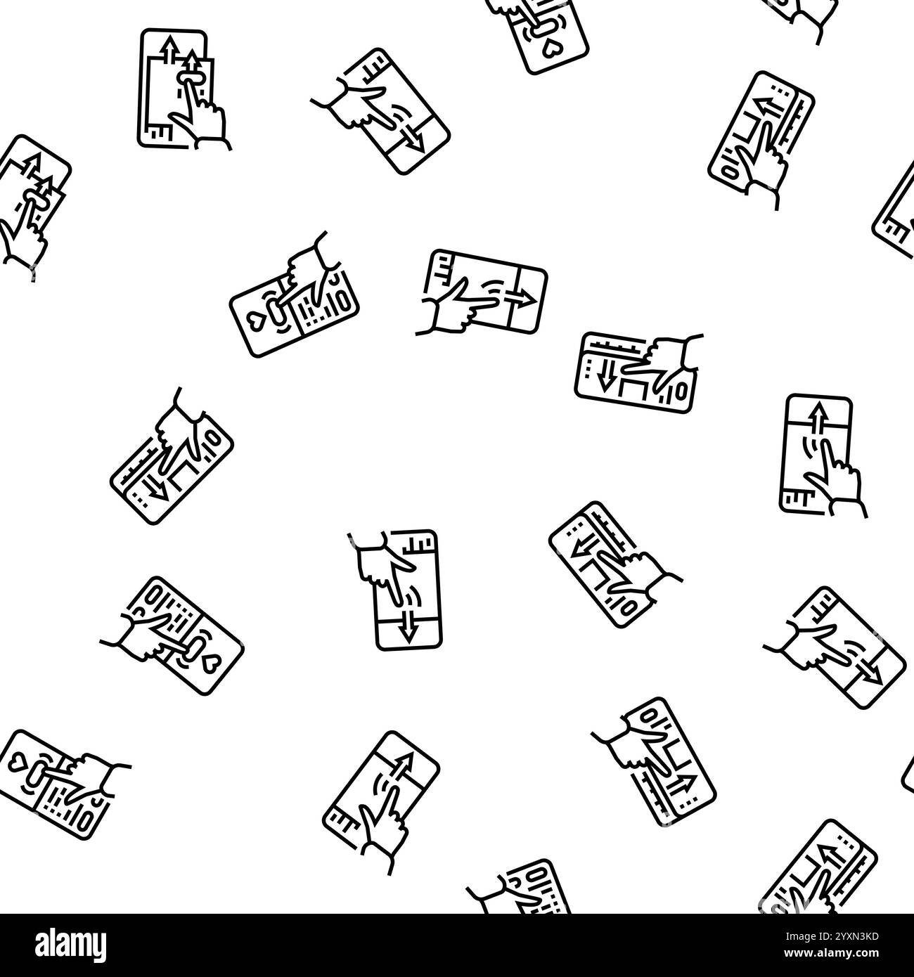 Ui Ux Digital Develop Code App Vector Seamless Pattern Thin Line Illustration Stock Vector Image