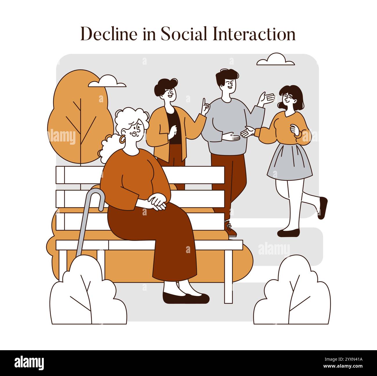 Retirement challenges concept. Elderly person experiences social ...
