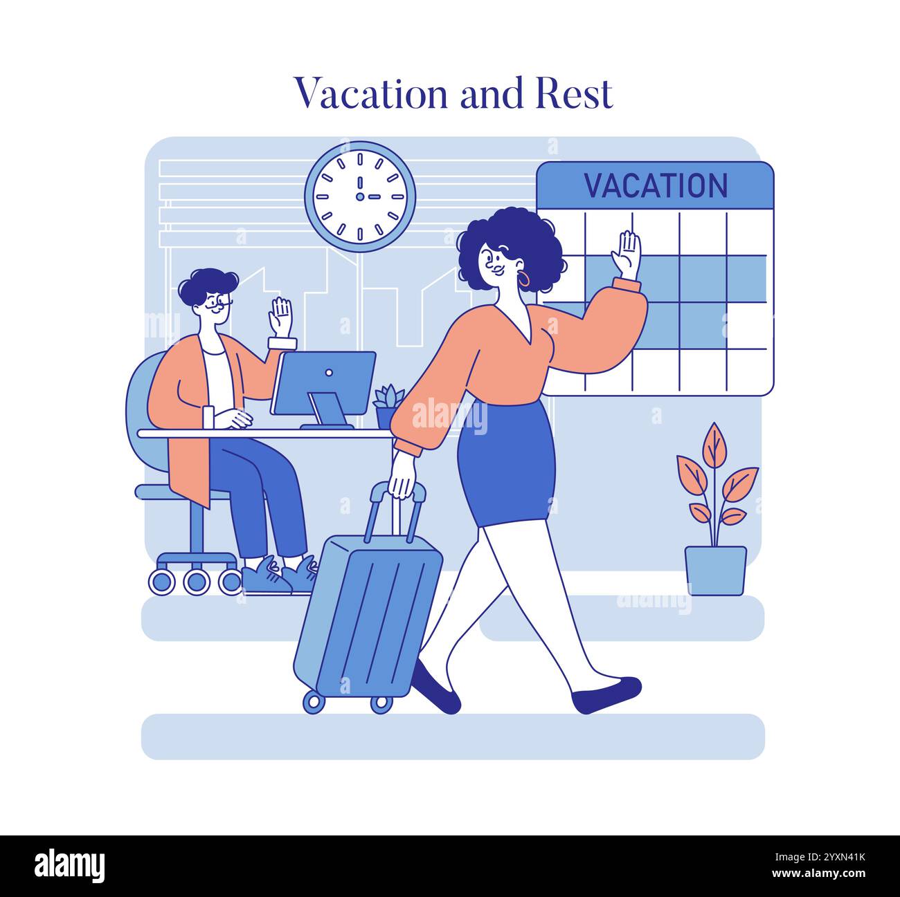 Work Burnout Prevention concept. Employee takes a leave, highlighting ...