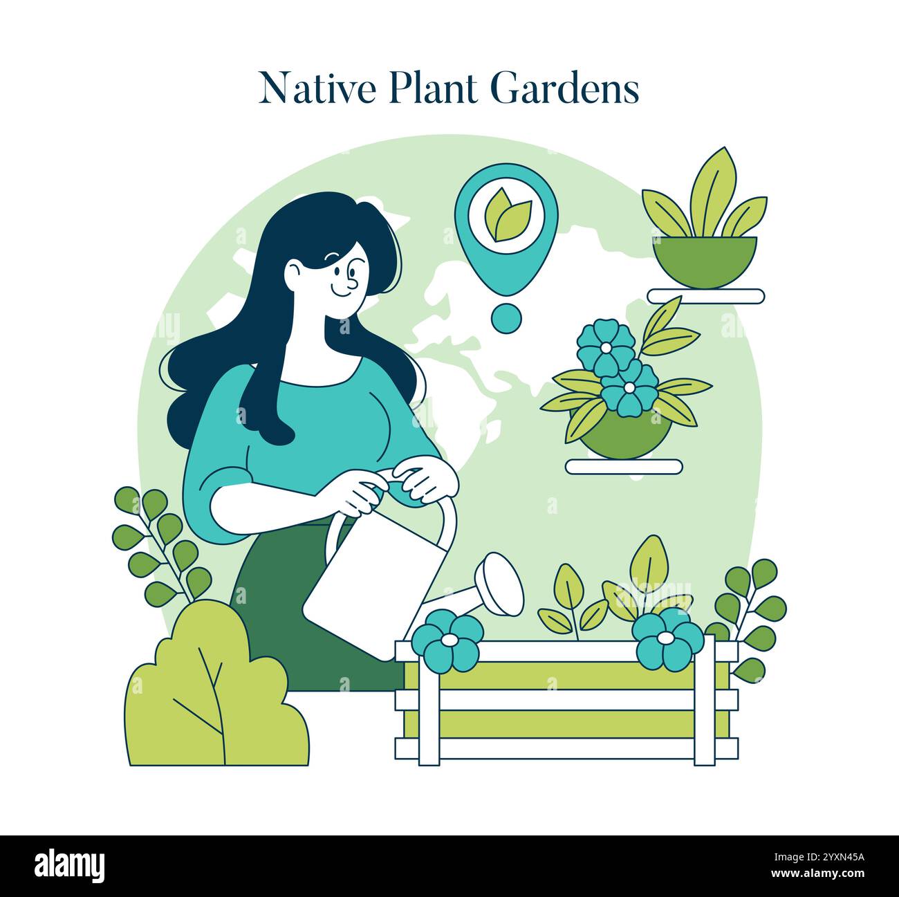 Native plant gardening Stock Vector Images - Alamy