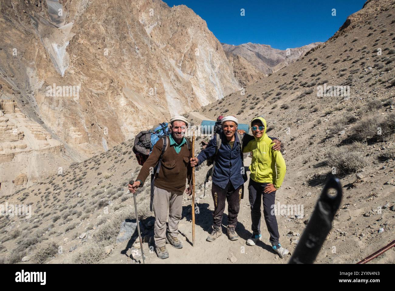Local Shimshali climber under Minglik Sar, Shimshal, Gojal, Pakistan ...