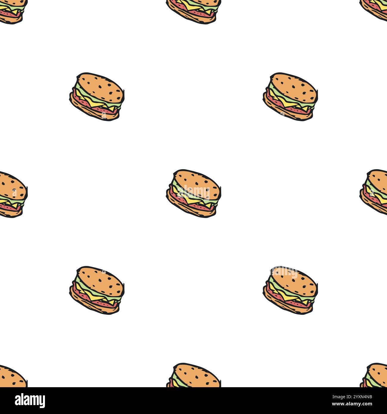 Hand drawn burger Stock Vector Images - Alamy