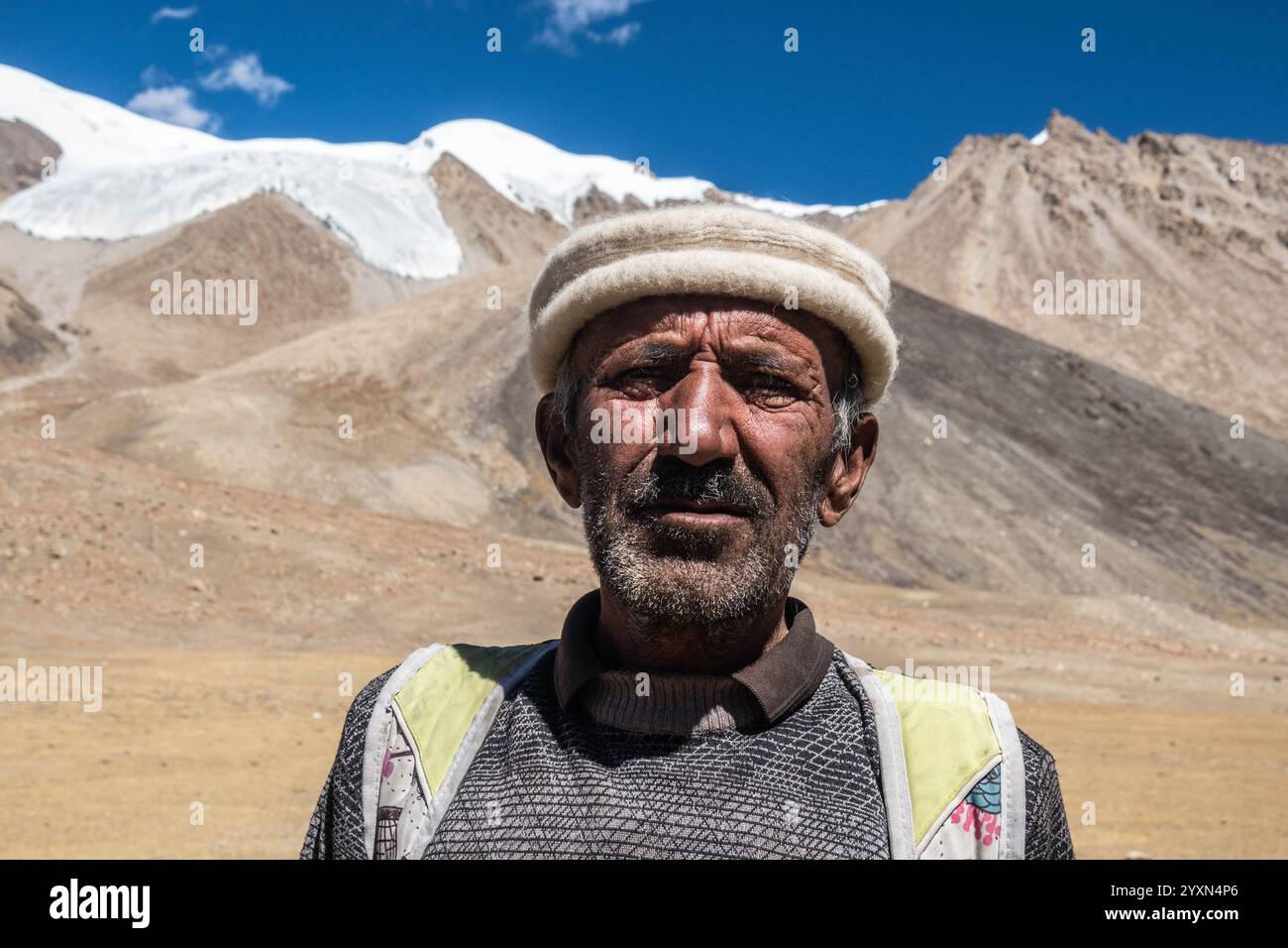 Portrait of a local Shimshali climber, Minglik Sar, Shimshal, Gojal ...